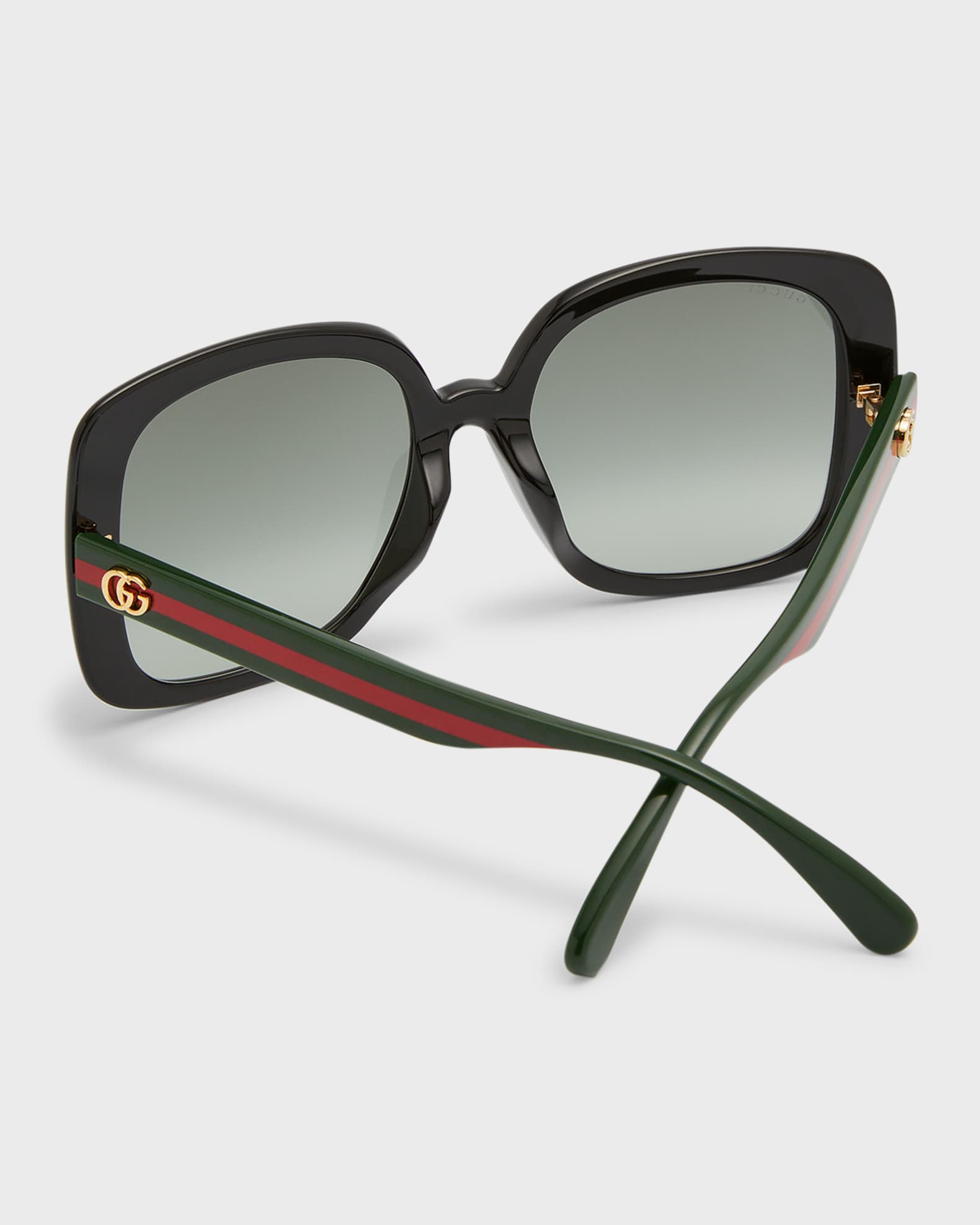 Gucci Square Web Arms Sunglasses | Neiman Marcus