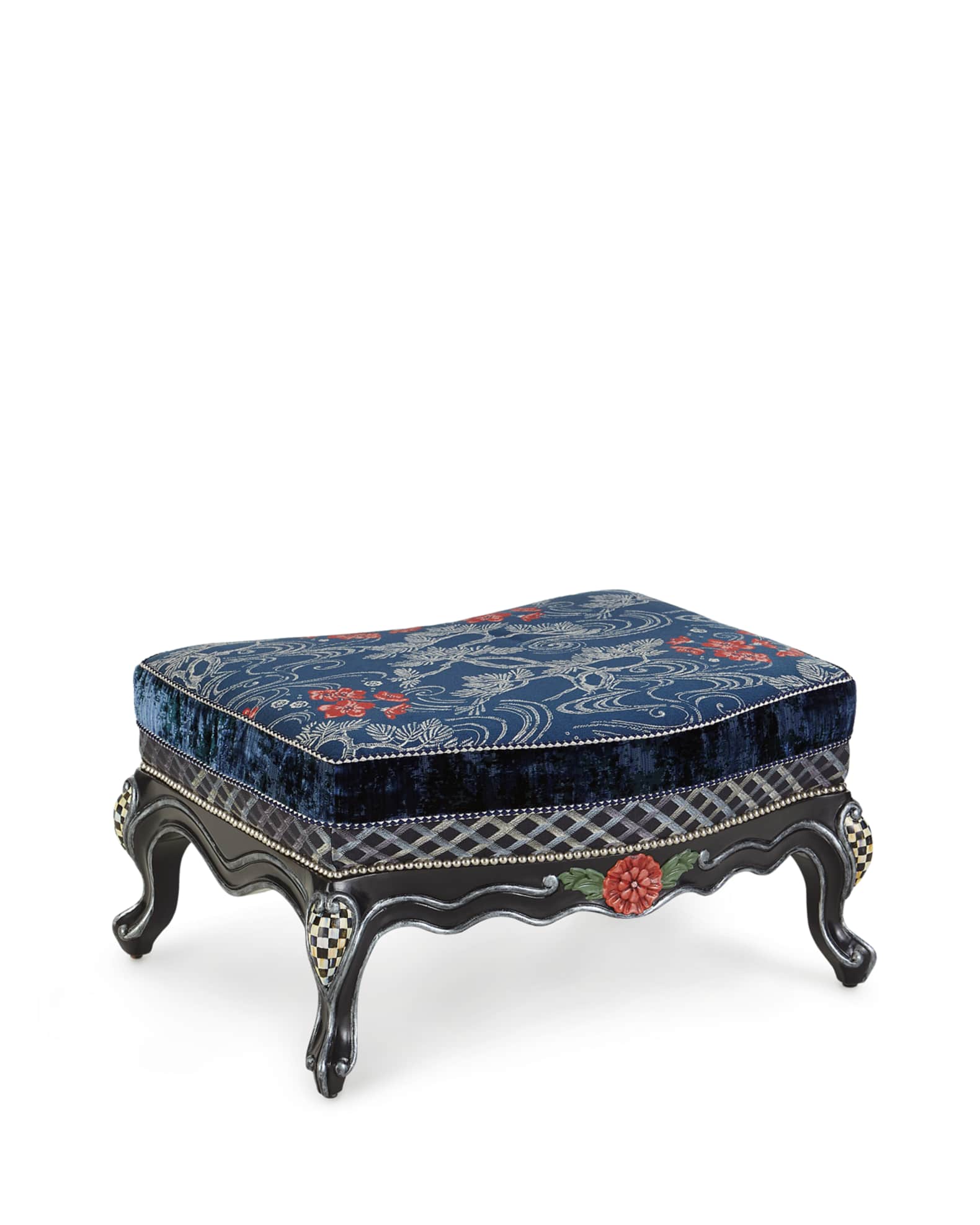 MacKenzie-Childs Bluetopia Ottoman | Neiman Marcus