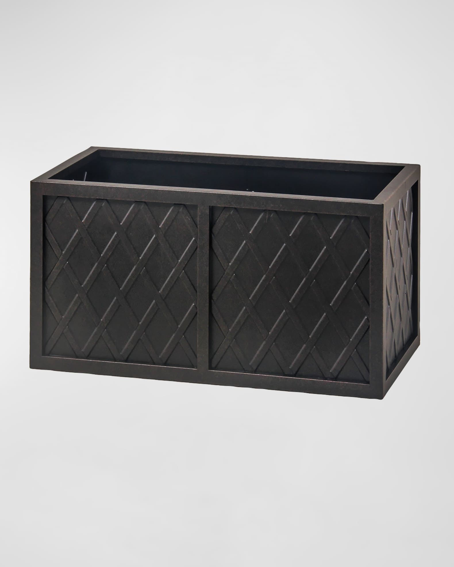 Hanamint Lattice Outdoor 18" X 36" Rectangle Planter Box | Neiman Marcus