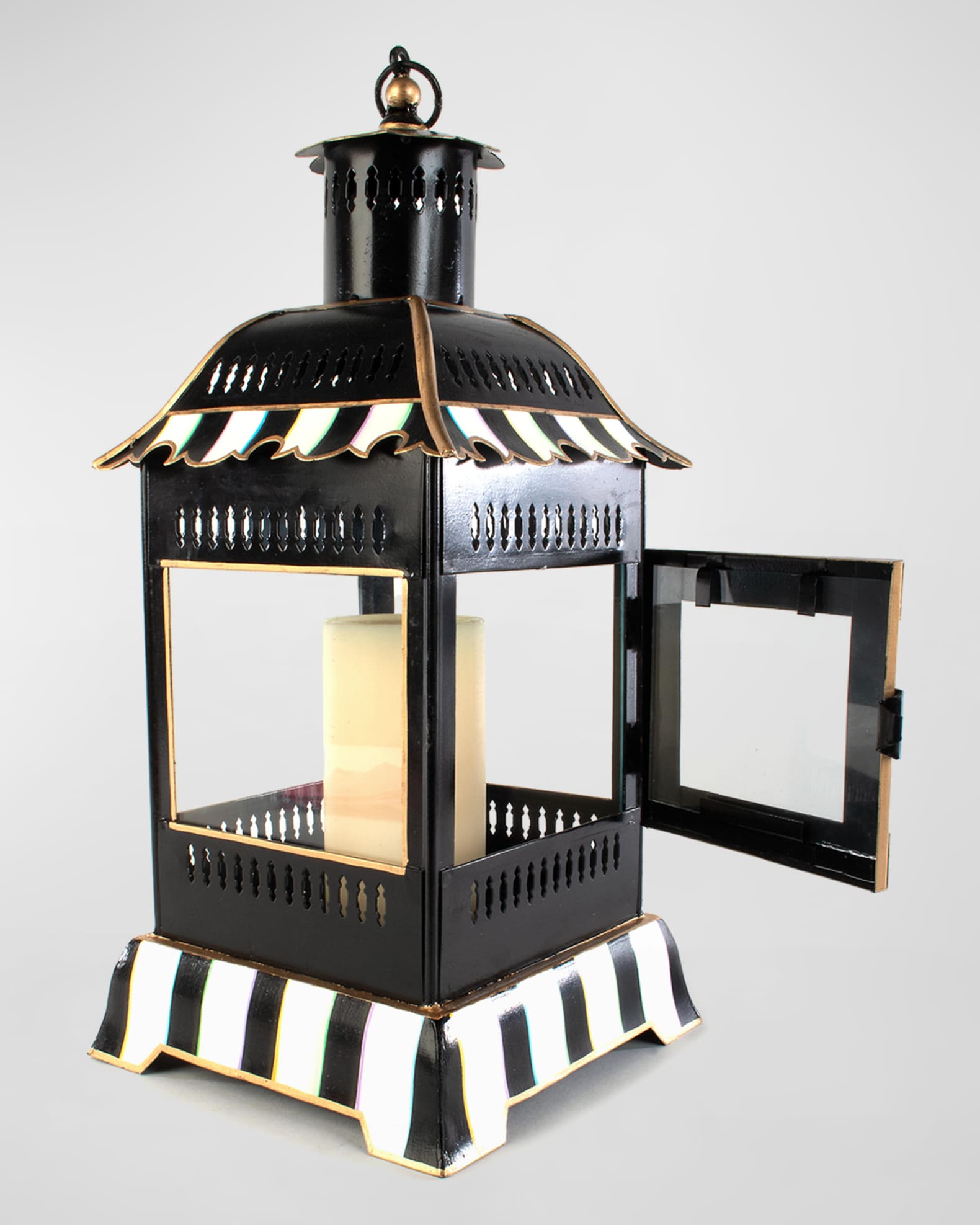 MacKenzie-Childs Courtly Stripe Small Candle Lantern | Neiman Marcus