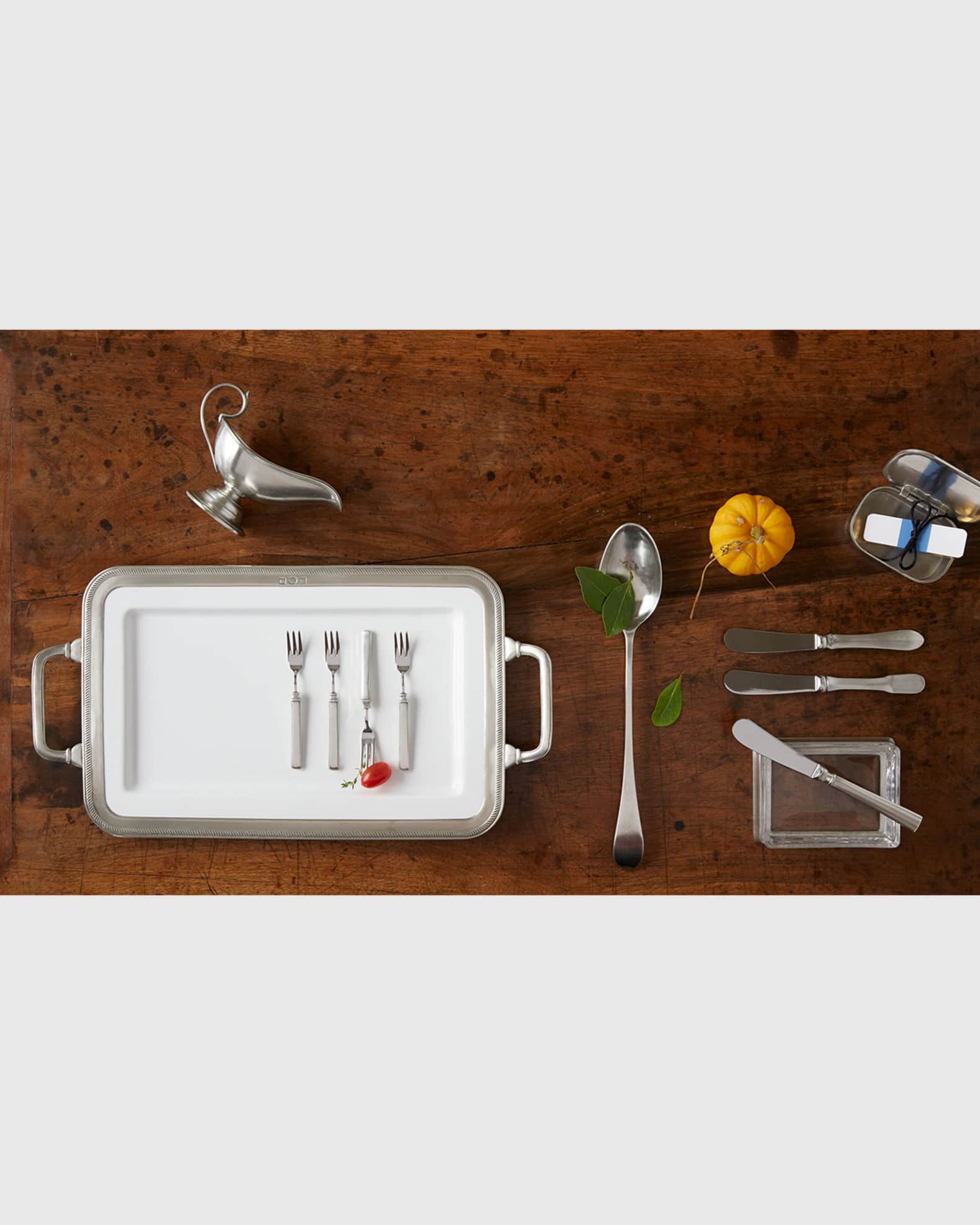 Match Luisa Rectangular Medium Platter with Handles | Neiman Marcus