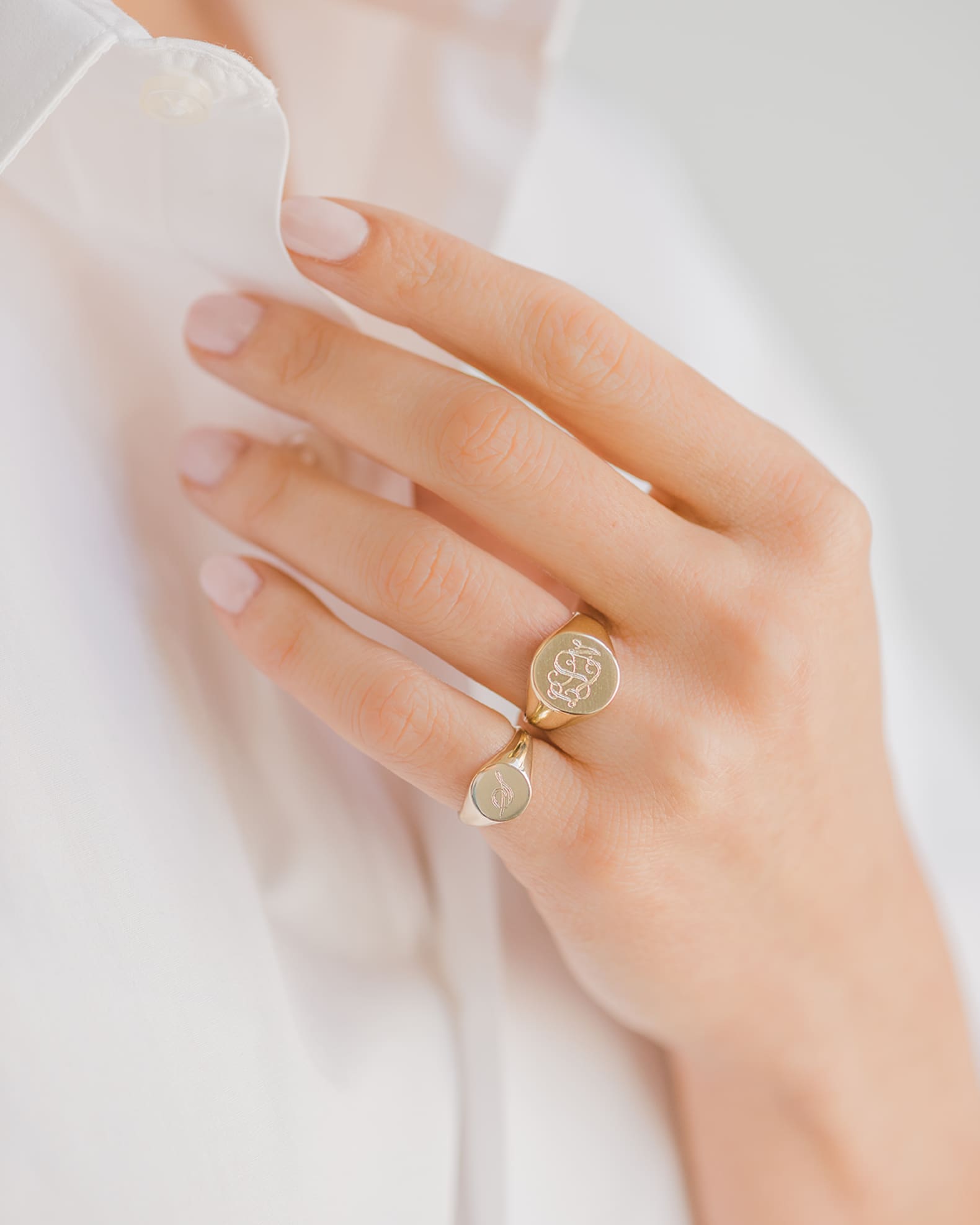 Zoe Lev Jewelry Small Personalized Initial Signet Ring, Size 4-8 ...