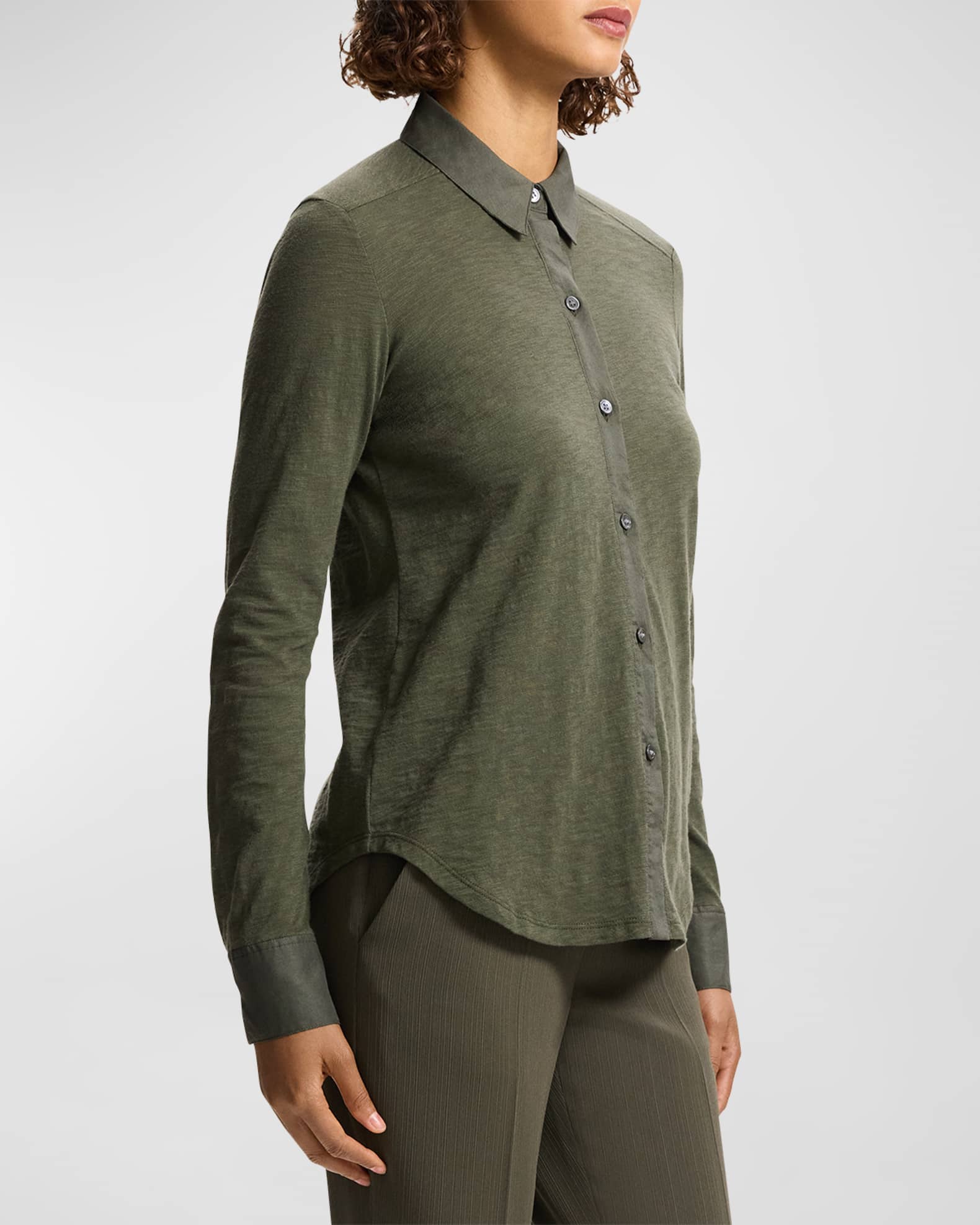 Theory Riduro Organic Cotton Button-Down Shirt | Neiman Marcus