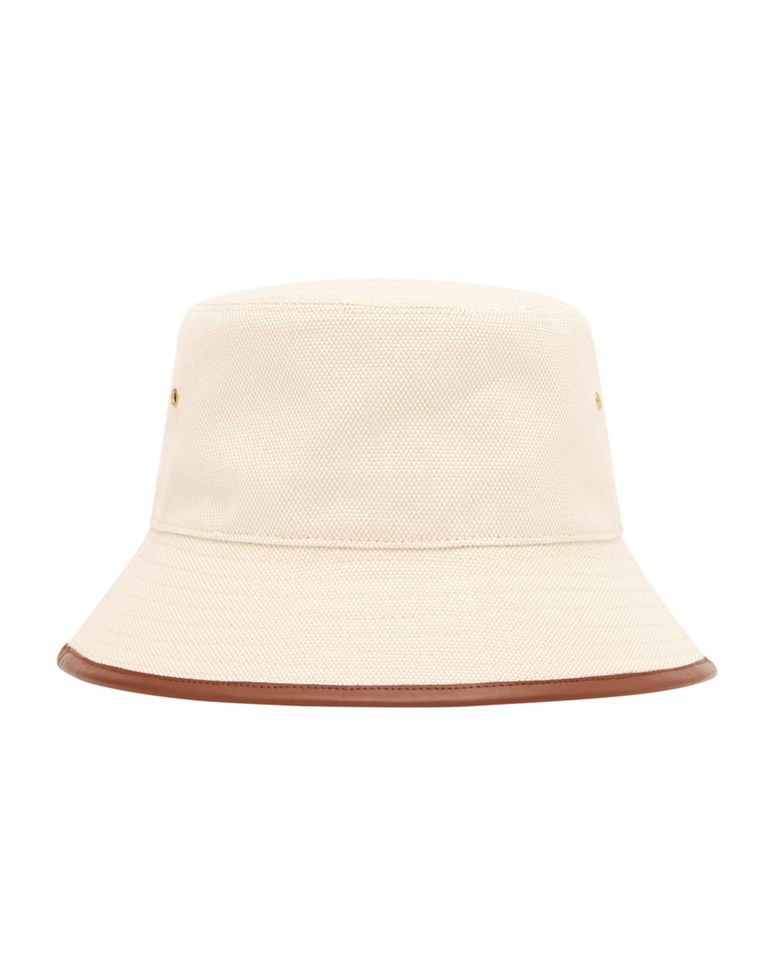 Burberry Canvas & Leather Bucket Hat | Neiman Marcus