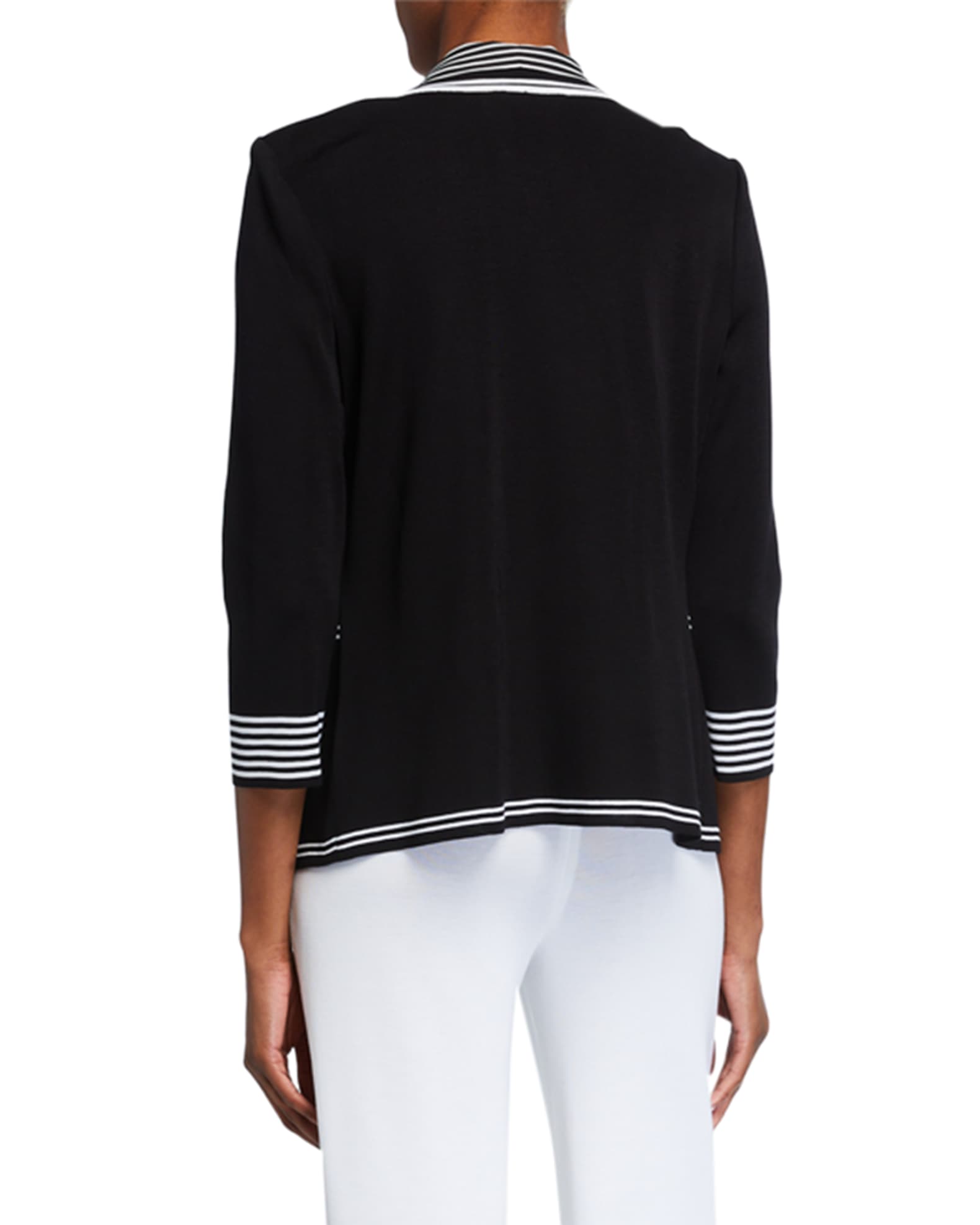 Plus Size Stripe Detail 3/4-Sleeve Jacket and Matching Items | Neiman ...