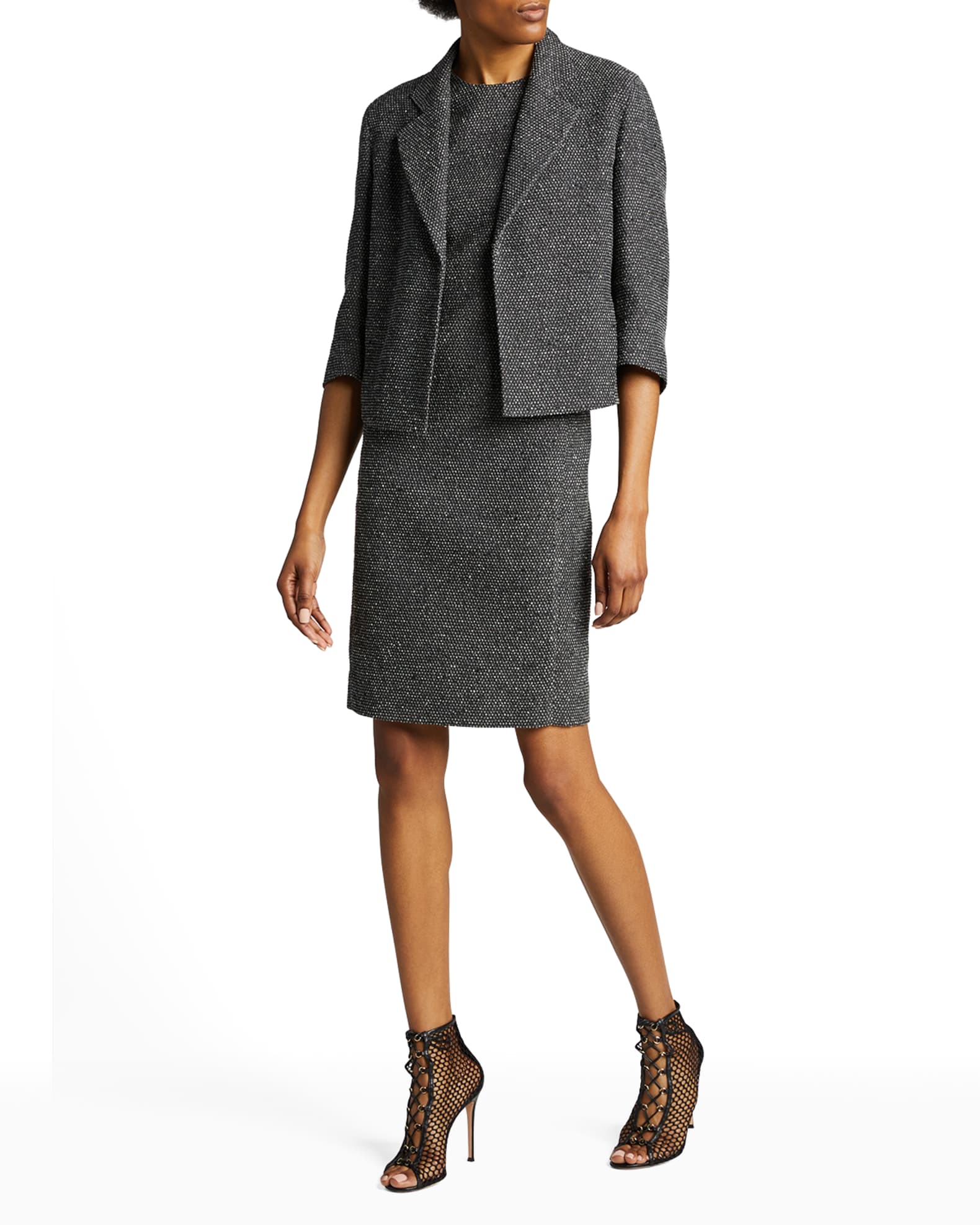 Akris Katarina Mixed Tweed Jacket | Neiman Marcus
