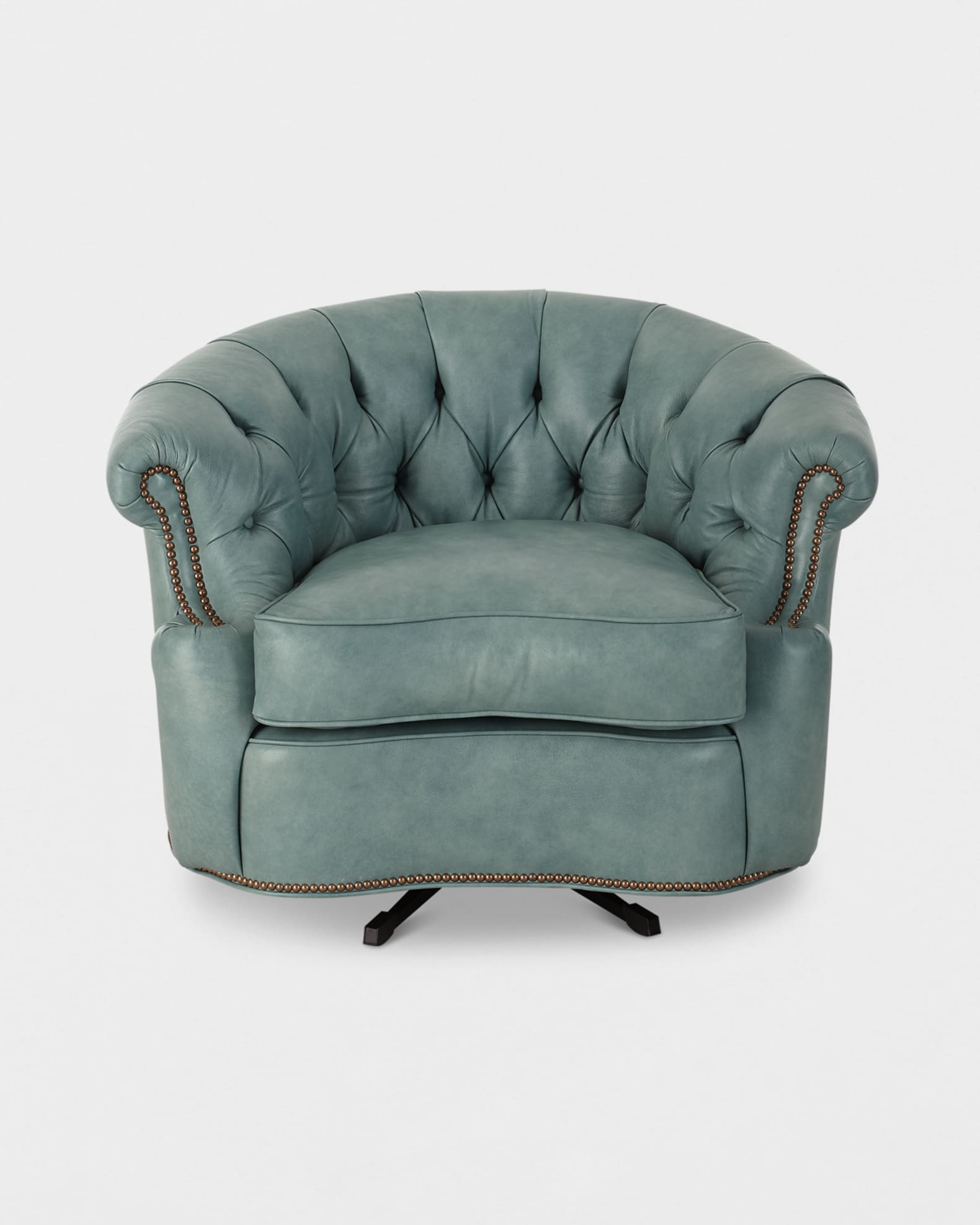 Old Hickory Tannery Tahoe Leather Swivel Chair | Neiman Marcus