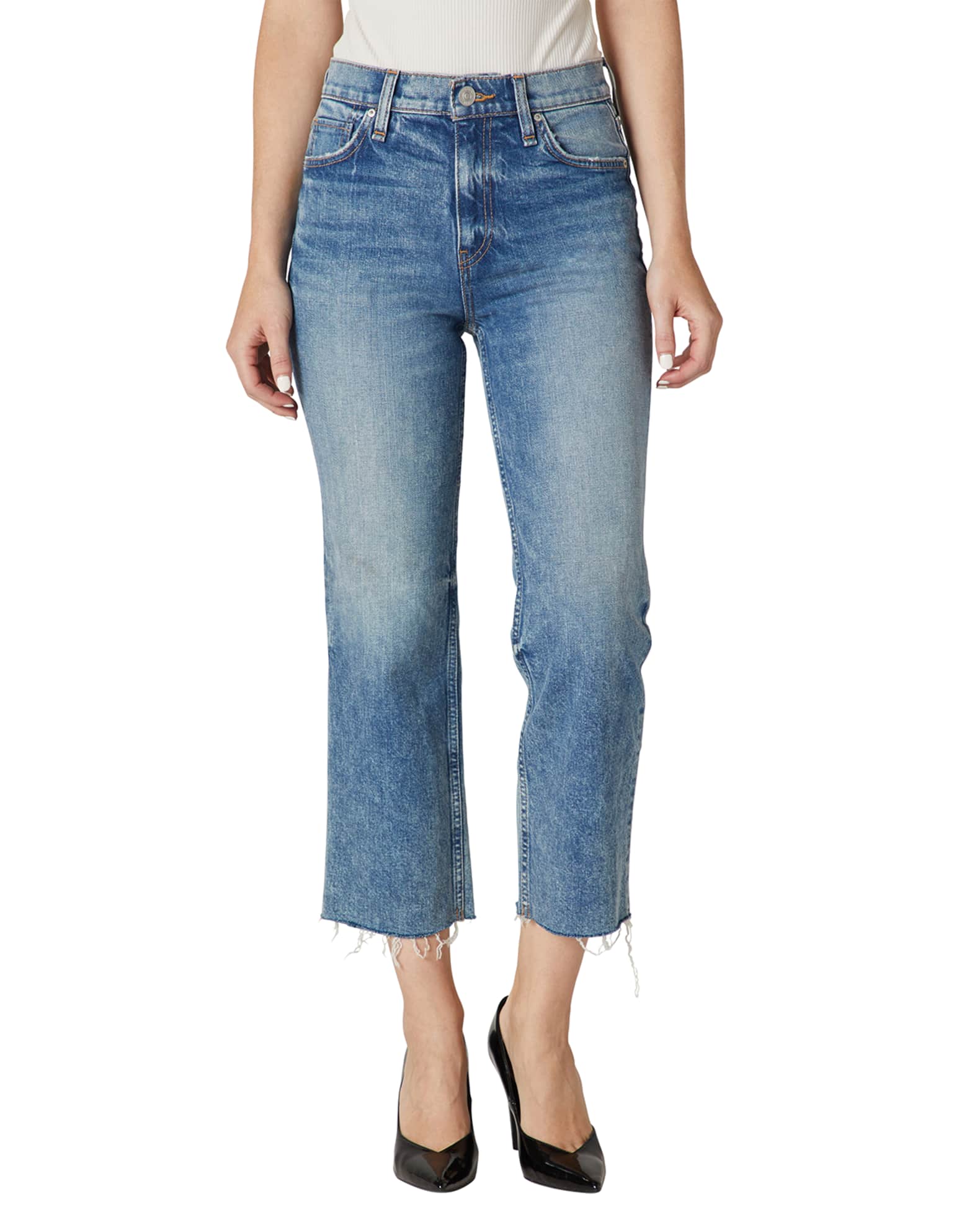 Hudson Remi High Rise Straight Crop Jeans | Neiman Marcus