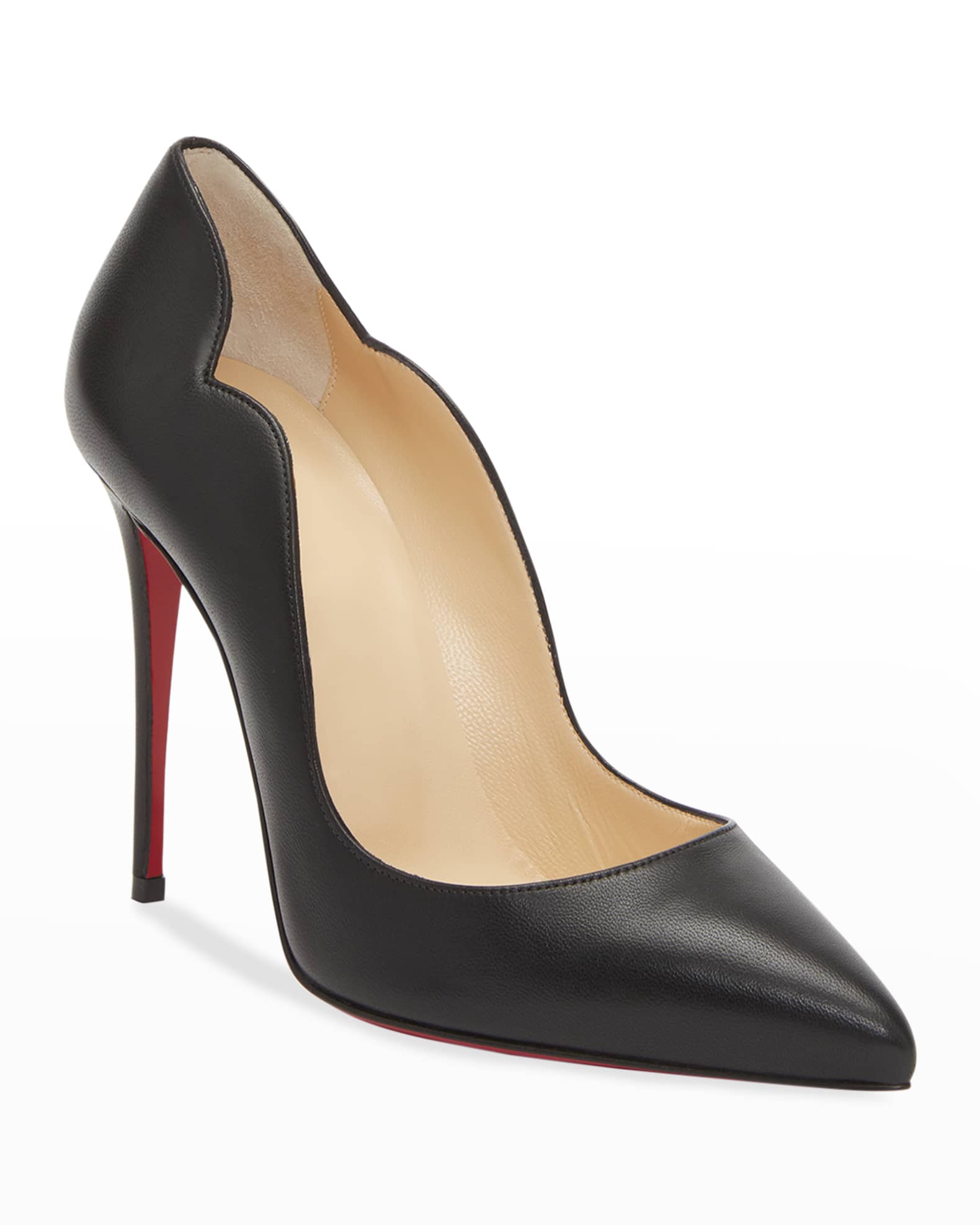 Christian Louboutin Hot Chick Leather Red Sole High-Heel Pumps | Neiman ...