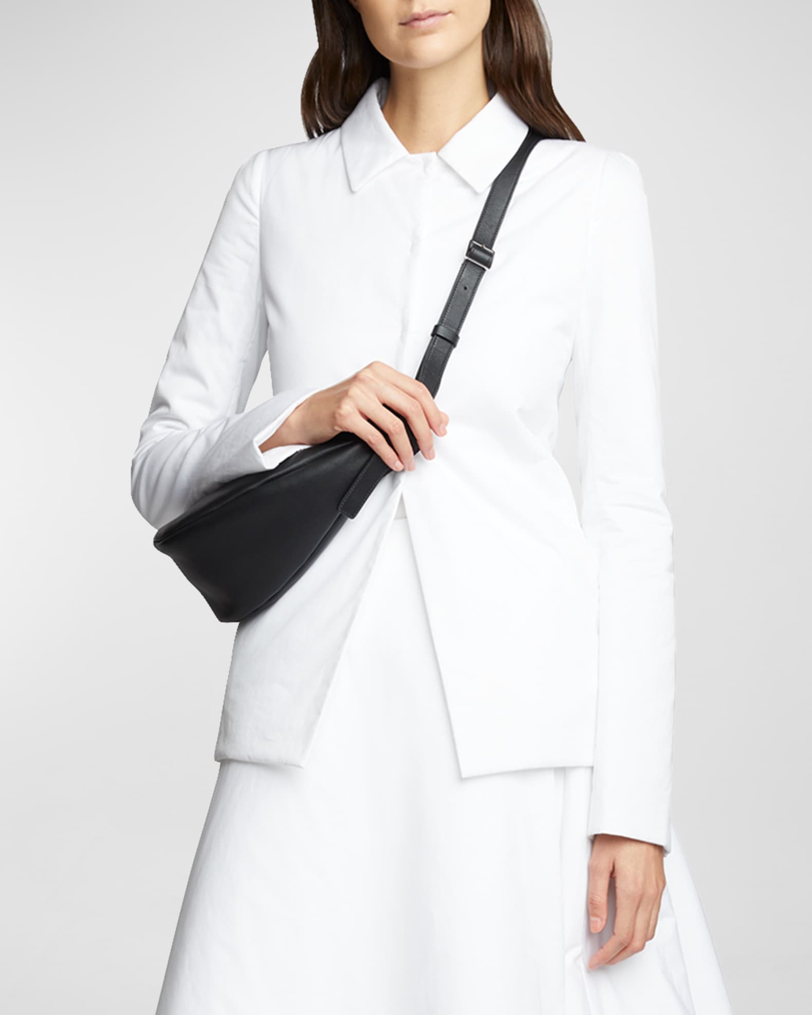 THE ROW Slouchy Banana Small Crossbody in Smooth Calfskin THE ROW Slouchy Banana Small Crossbody in Smooth Calfskin