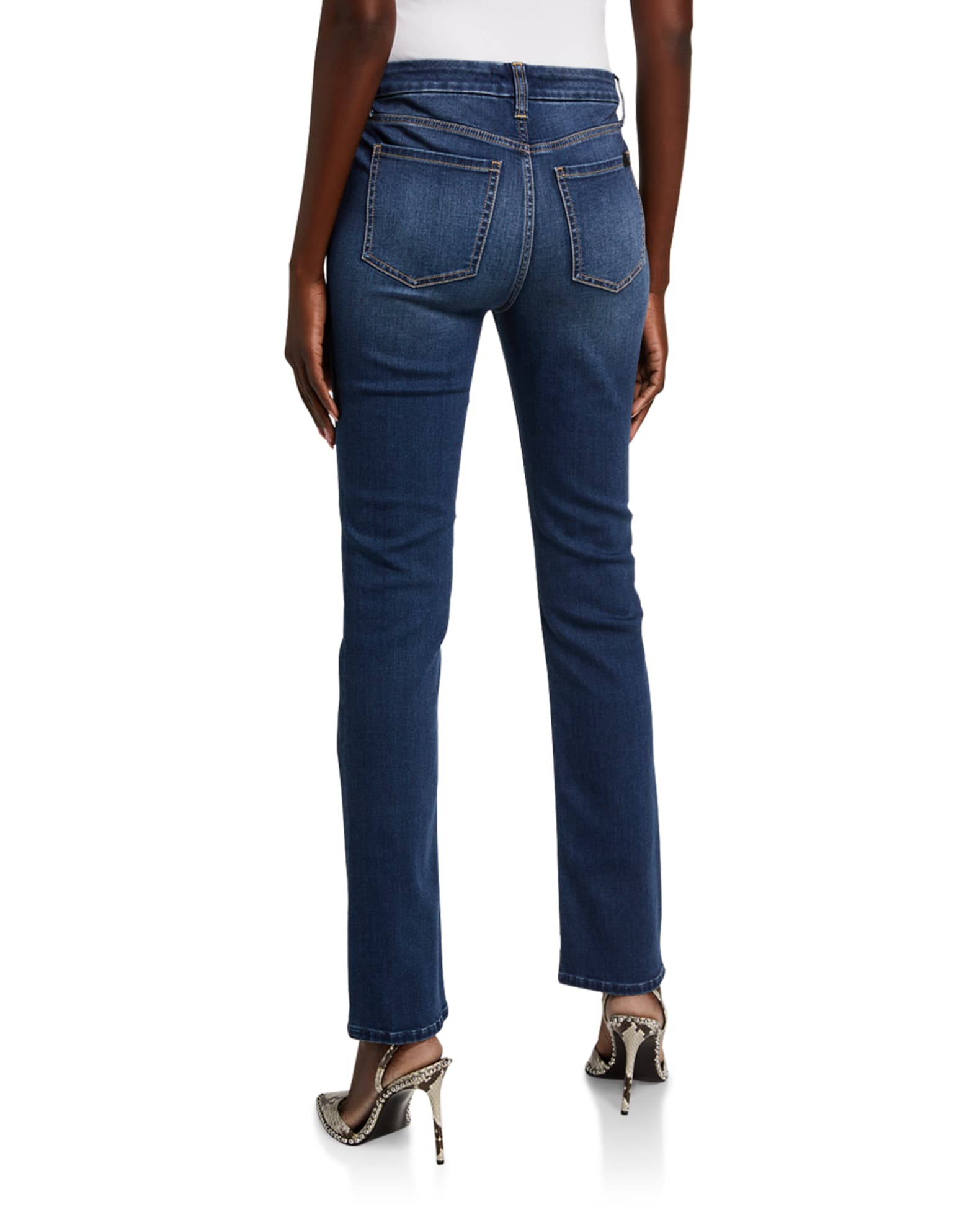 Jen7 High-Rise Slim-Fit Straight-Leg Jeans | Neiman Marcus