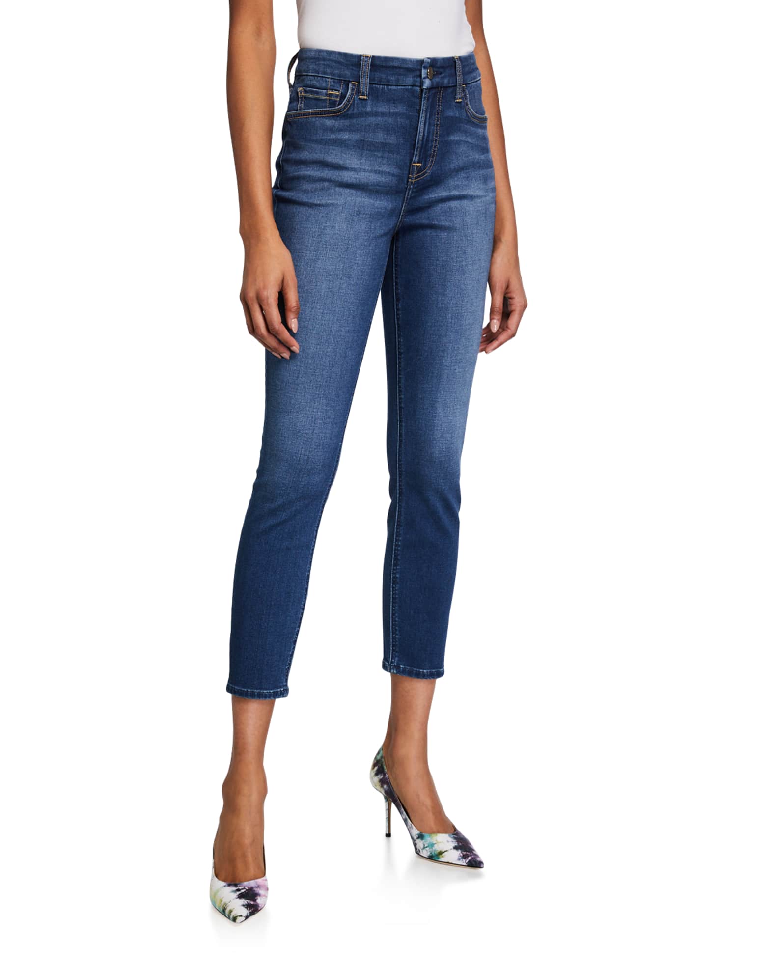 Jen7 High-Rise Skinny Ankle Jeans | Neiman Marcus