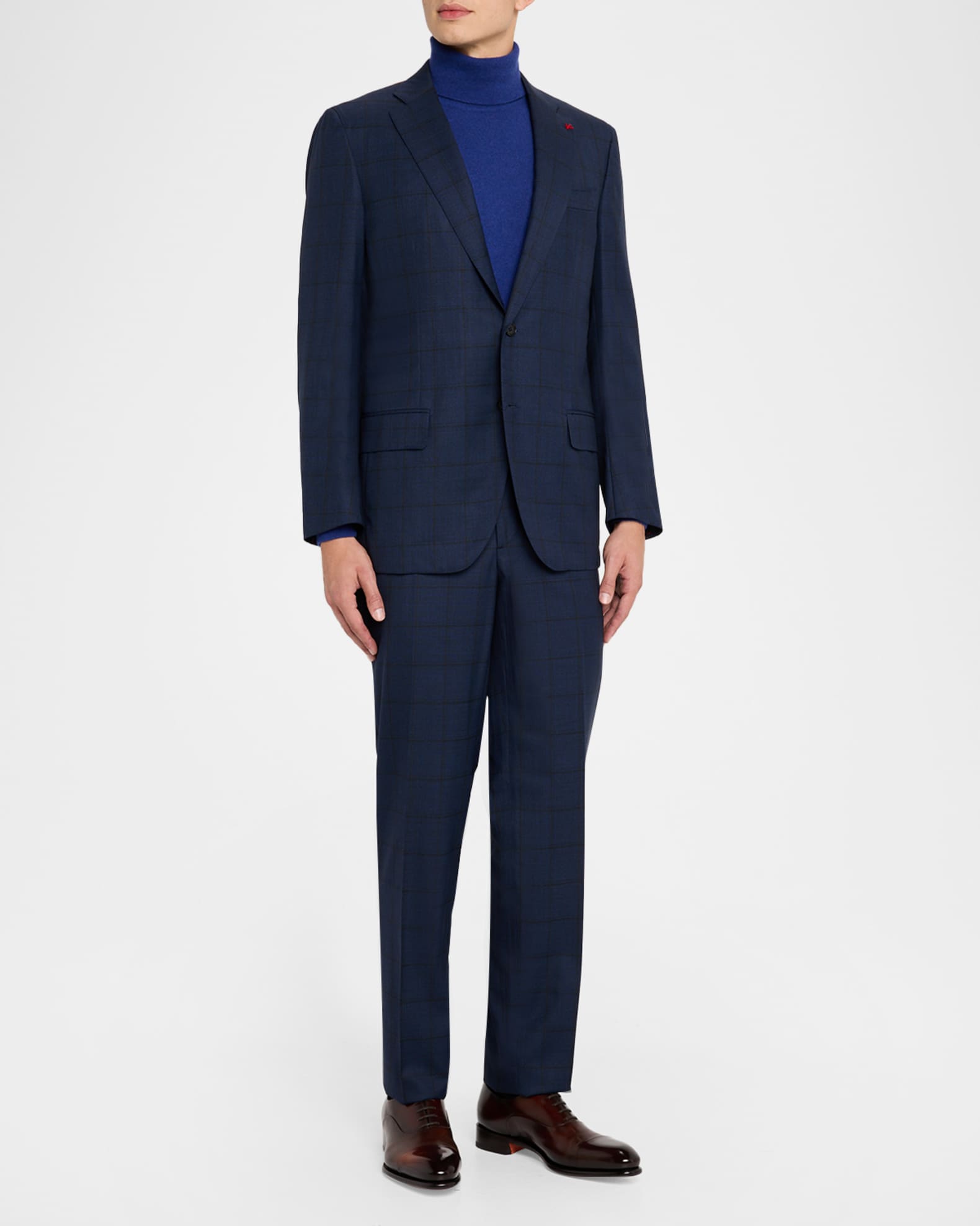 Santoni Men's Isaac Cap-Toe Leather Oxford Shoes | Neiman Marcus