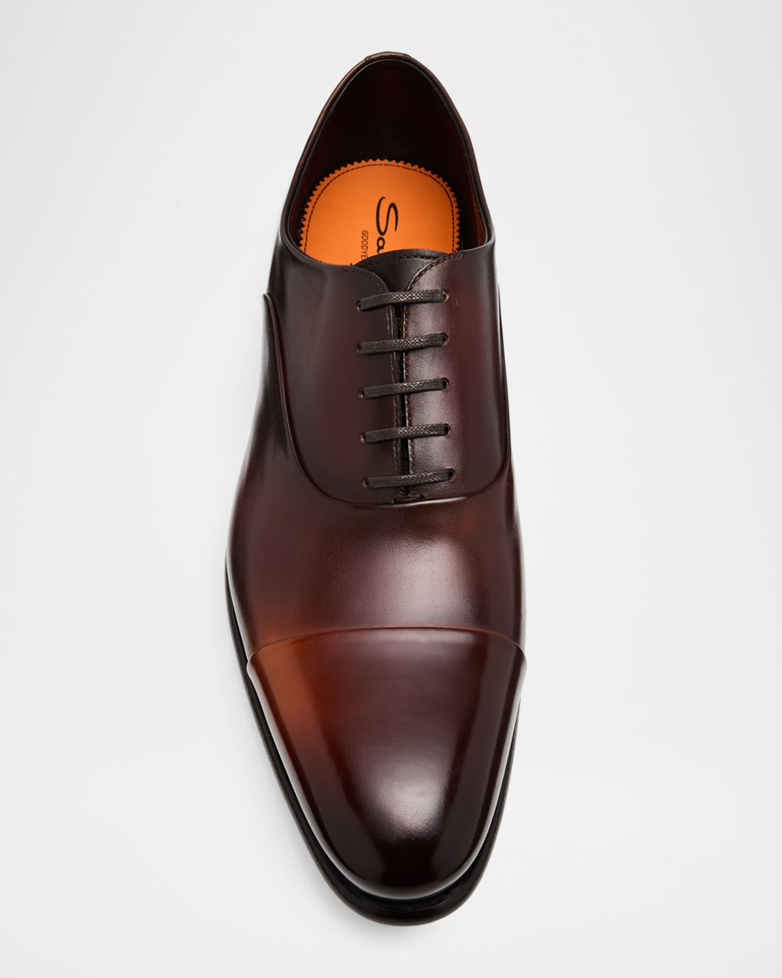 Santoni Men's Isaac Cap-Toe Leather Oxford Shoes | Neiman Marcus