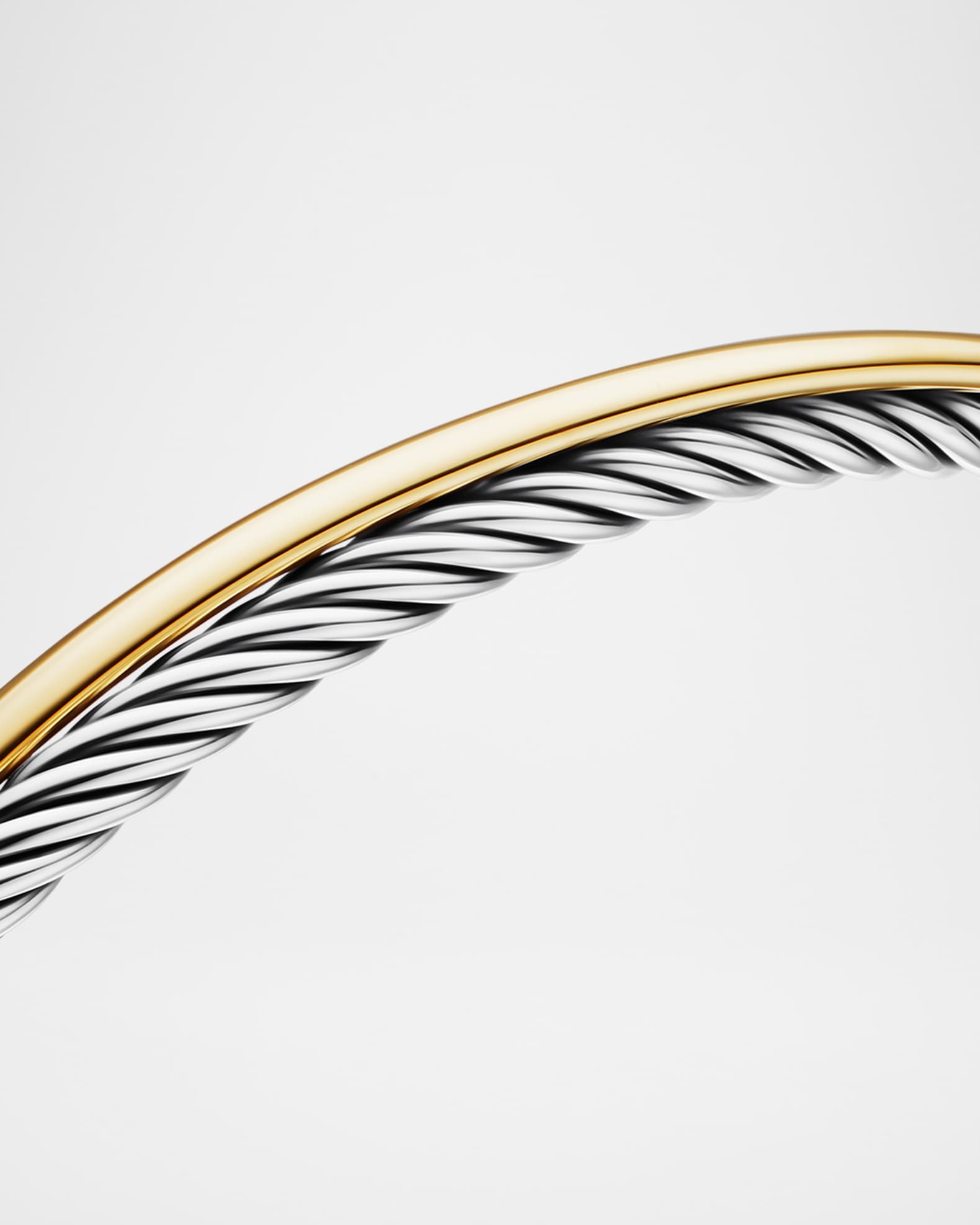 David Yurman Crossover Bracelet with 18K Gold in Silver, 3mm | Neiman ...