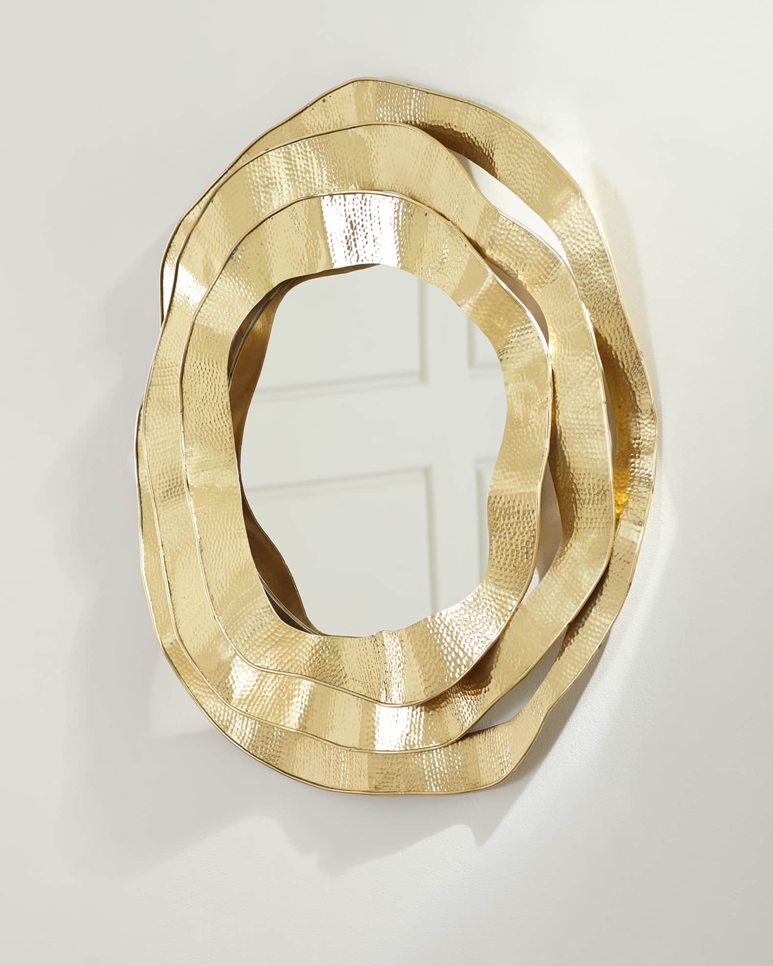 John-Richard Collection Ripple Brass Mirror | Neiman Marcus