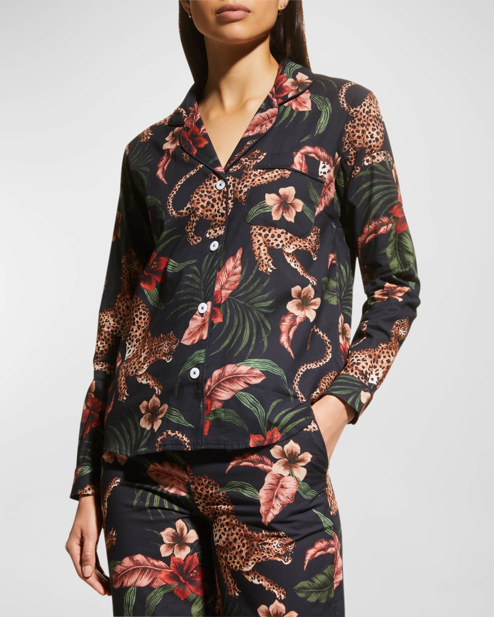 Desmond & Dempsey Soleia Cotton Long Pajama Set | Neiman Marcus