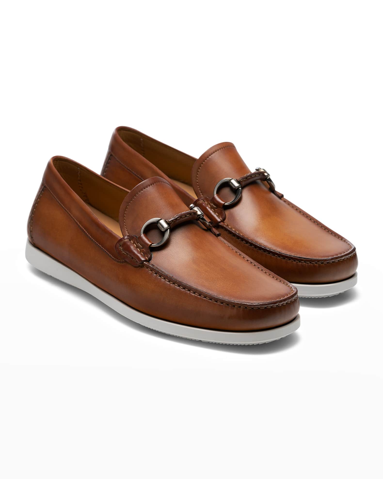 Magnanni Men's Marbella Bit-Strap Leather Slip-Ons | Neiman Marcus