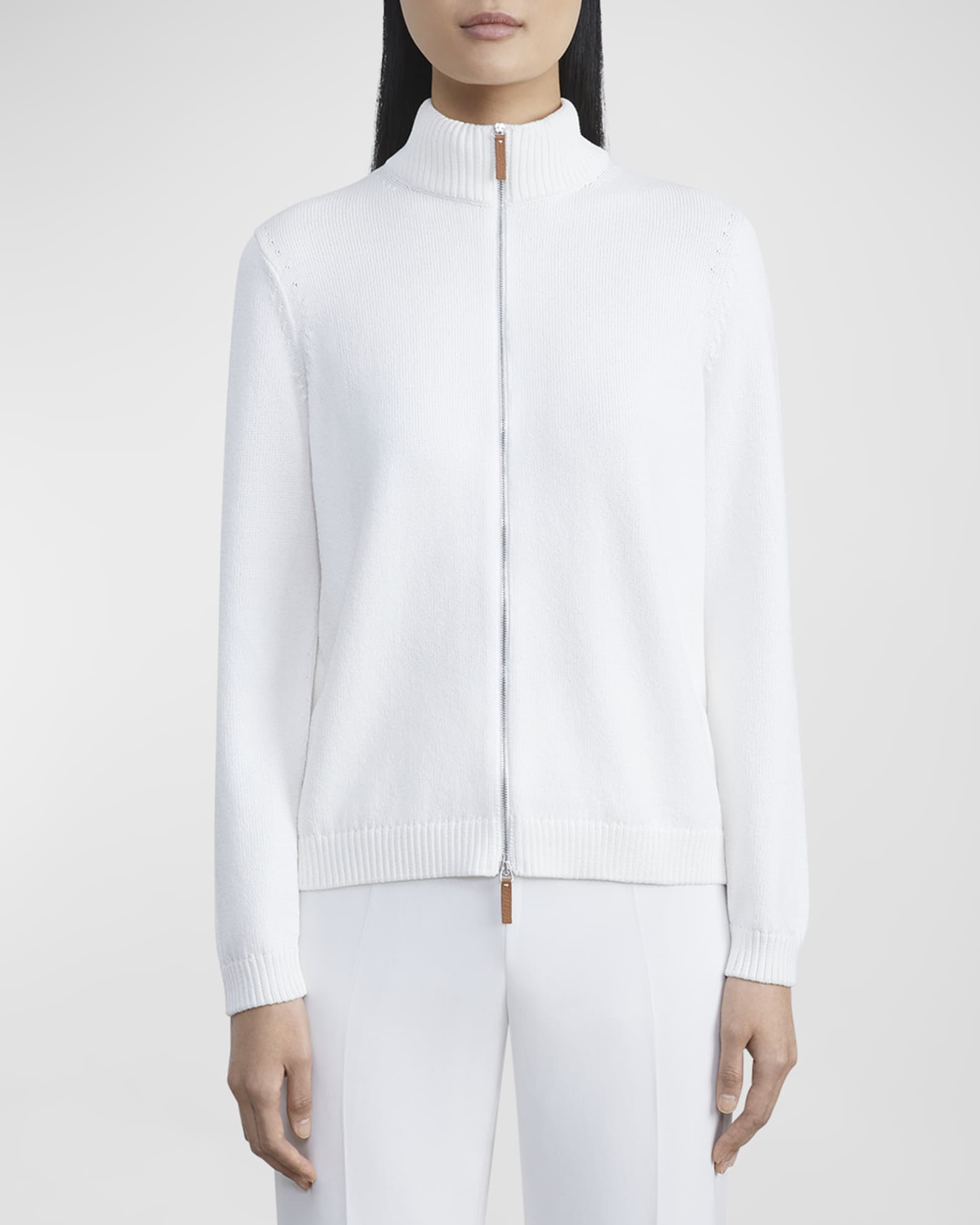 Lafayette 148 New York Plus Size Fitted Cotton-Silk Bomber Sweater ...