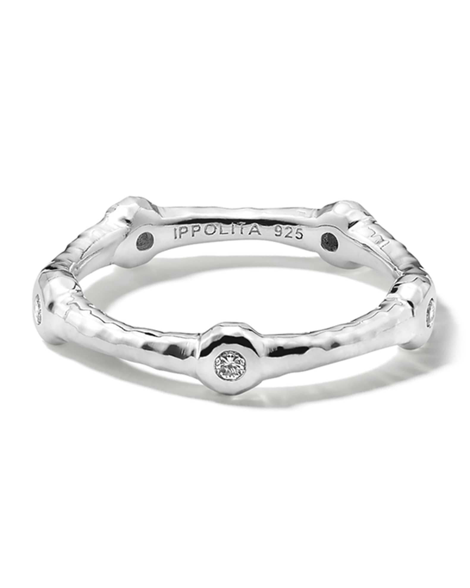Ippolita Stardust Bezel-Set 5-Stone Stack Ring in Sterling Silver with ...