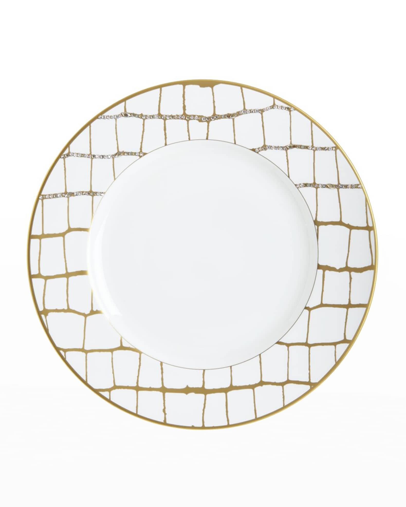 Prouna Alligator Dinner Plate with Crystal Details | Neiman Marcus
