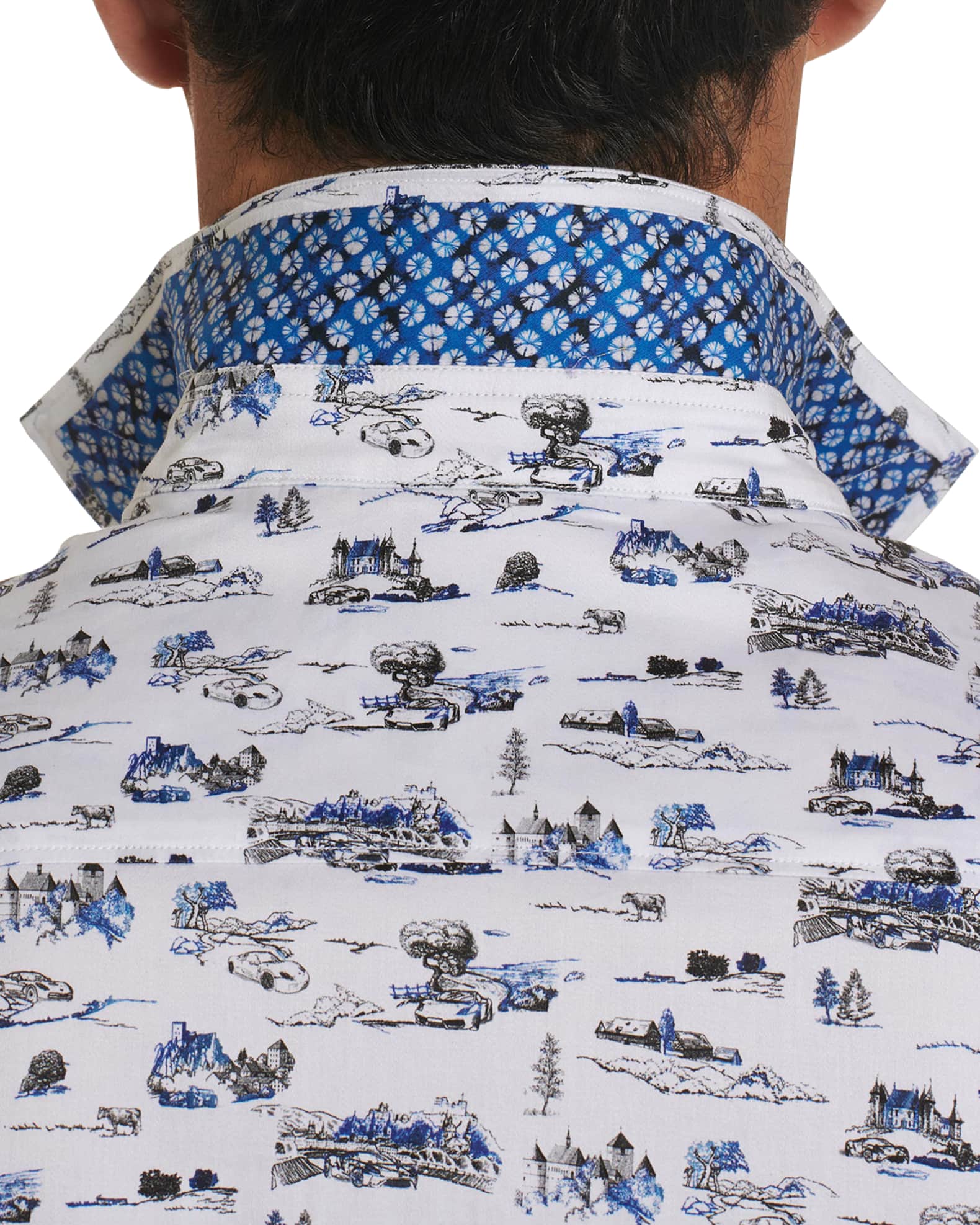 Robert Graham Men's Throttle Race Car-Print Sport Shirt | Neiman Marcus