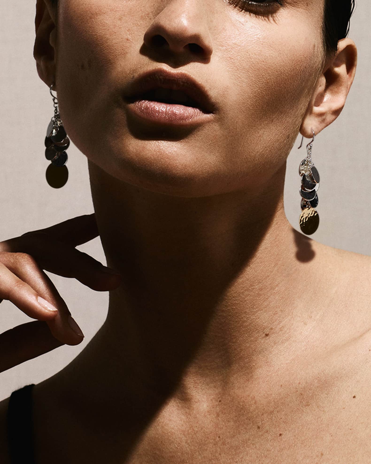 Ippolita Classico Hammered Spotlight Earrings in Chimera Two-Tone ...