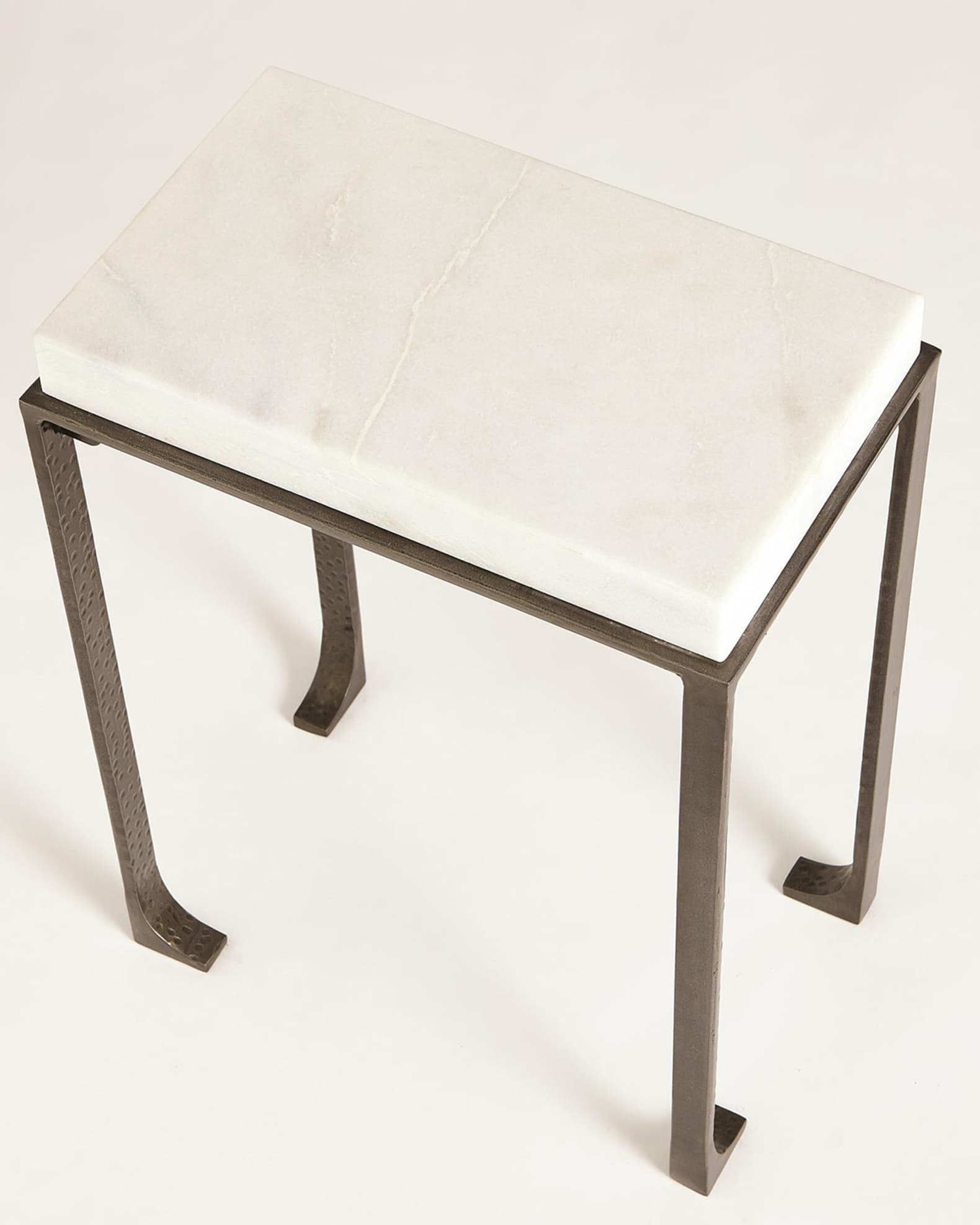 William D. Scott for Global Views Small Zen Side Table with White Honed ...