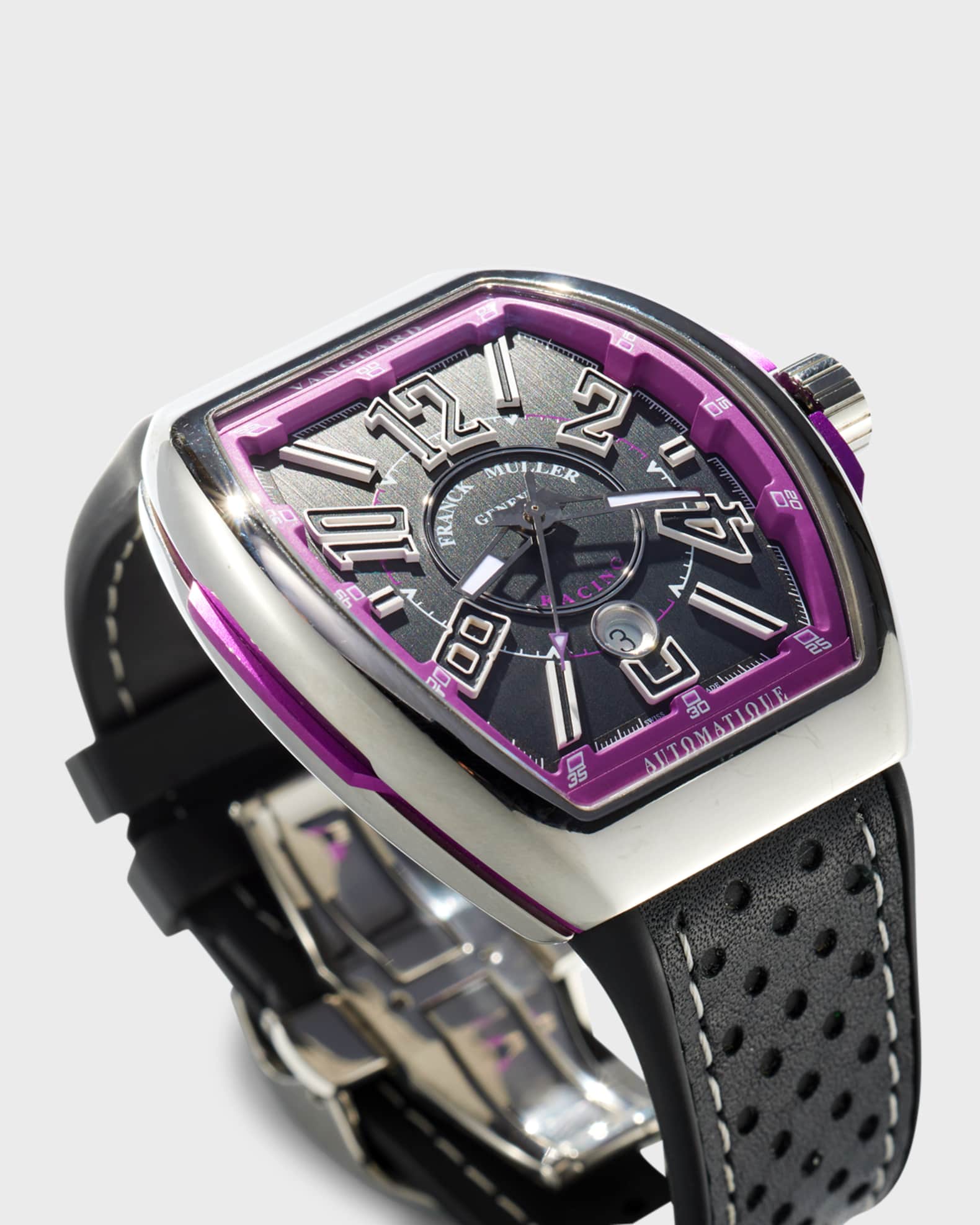 Franck Muller Men's Vanguard Racing Automatic Black and Purple Accent ...