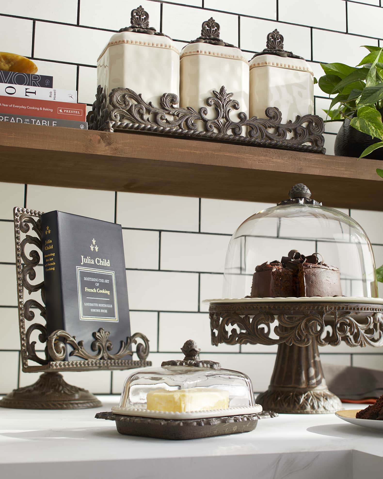 G G Collection Metal Acanthus Leaf Cookbook Stand | Neiman Marcus