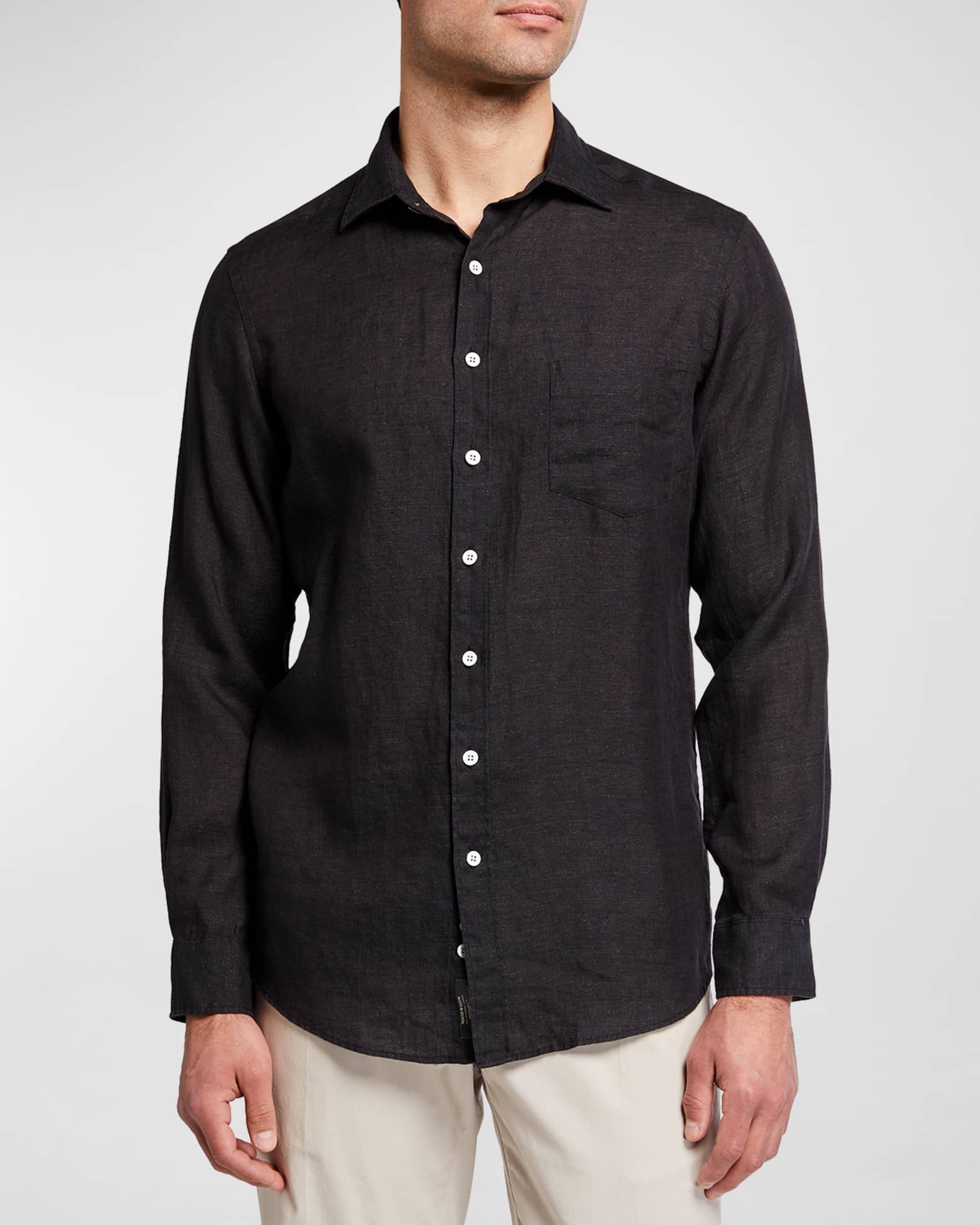 Rodd & Gunn Men's Ellerslie Solid Linen Sport Shirt | Neiman Marcus