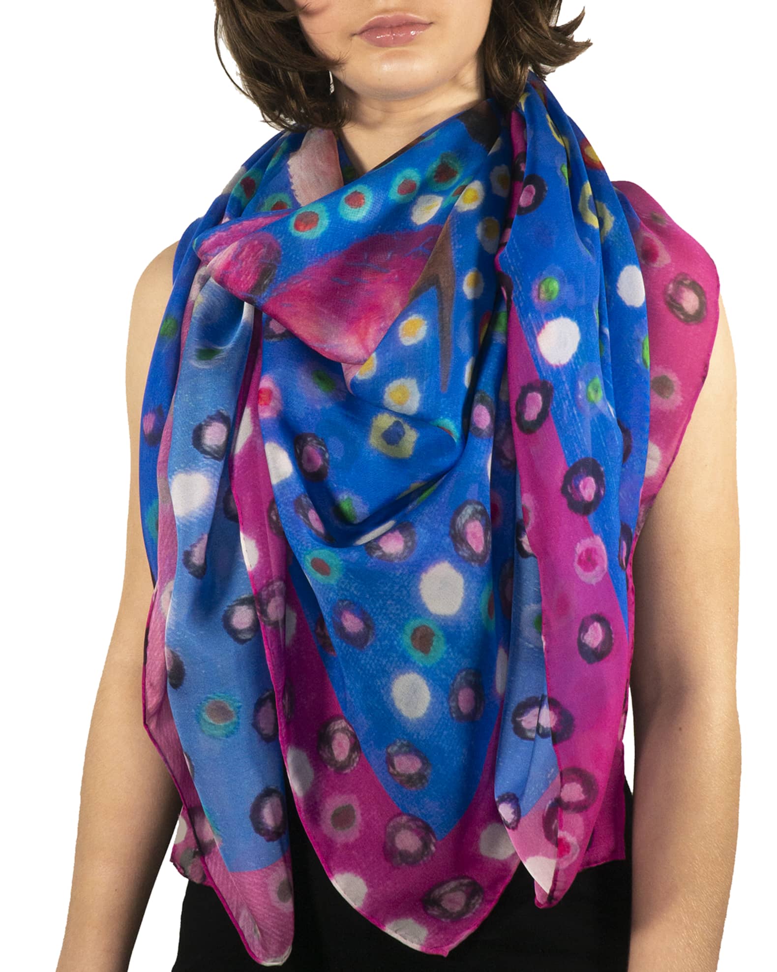 Mila & Such My Bleeding Heart Silk Chiffon Scarf | Neiman Marcus