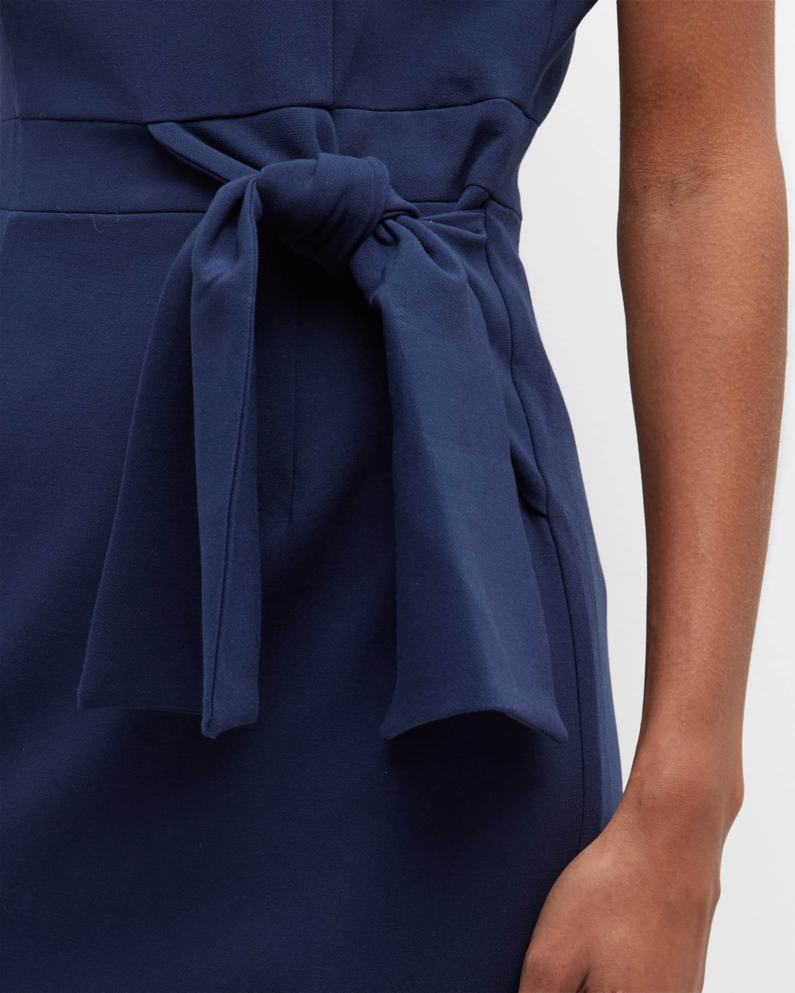 Black Halo Harbor Tie-Waist Sheath Dress | Neiman Marcus