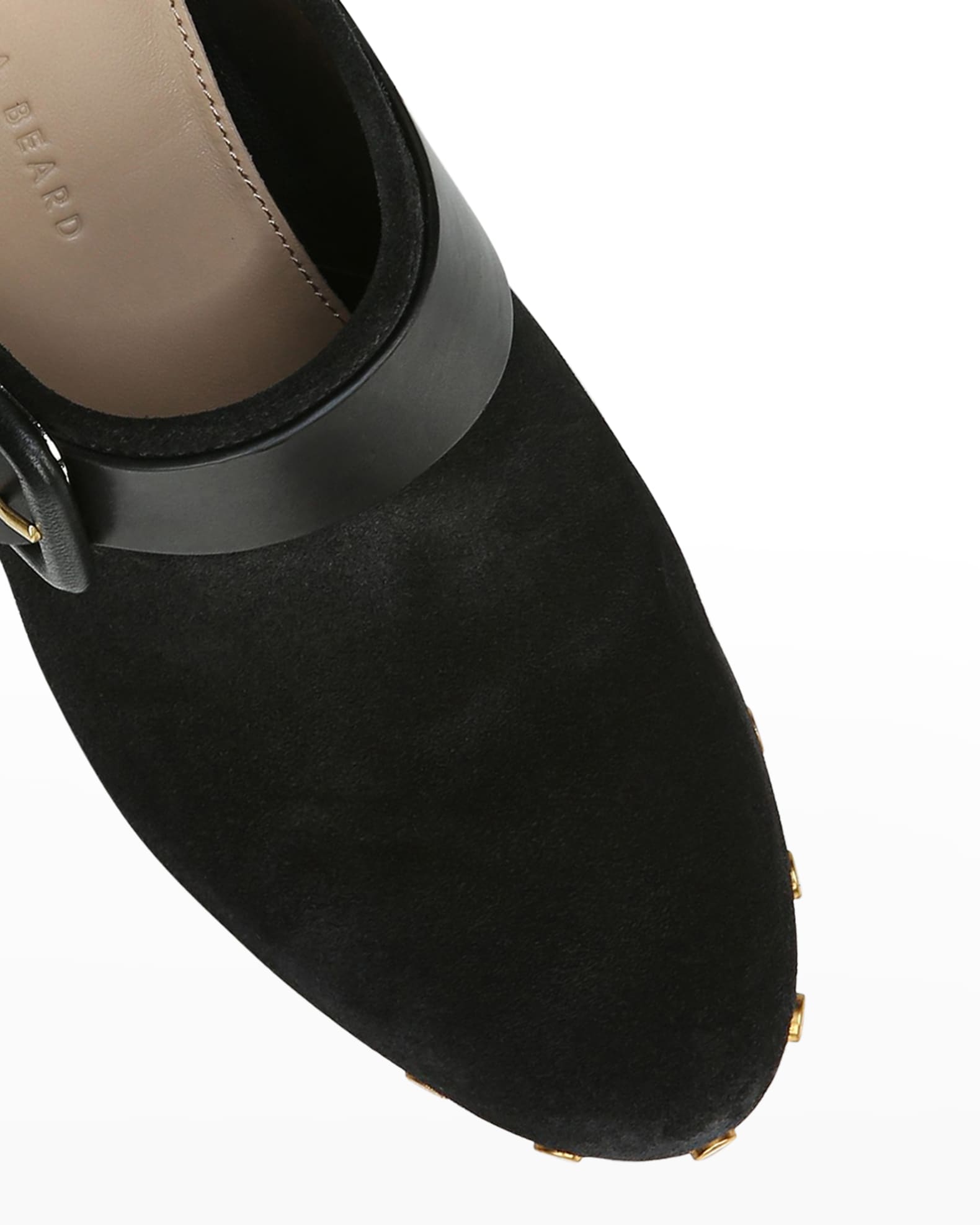Veronica Beard Dacey Suede Buckle Clogs | Neiman Marcus