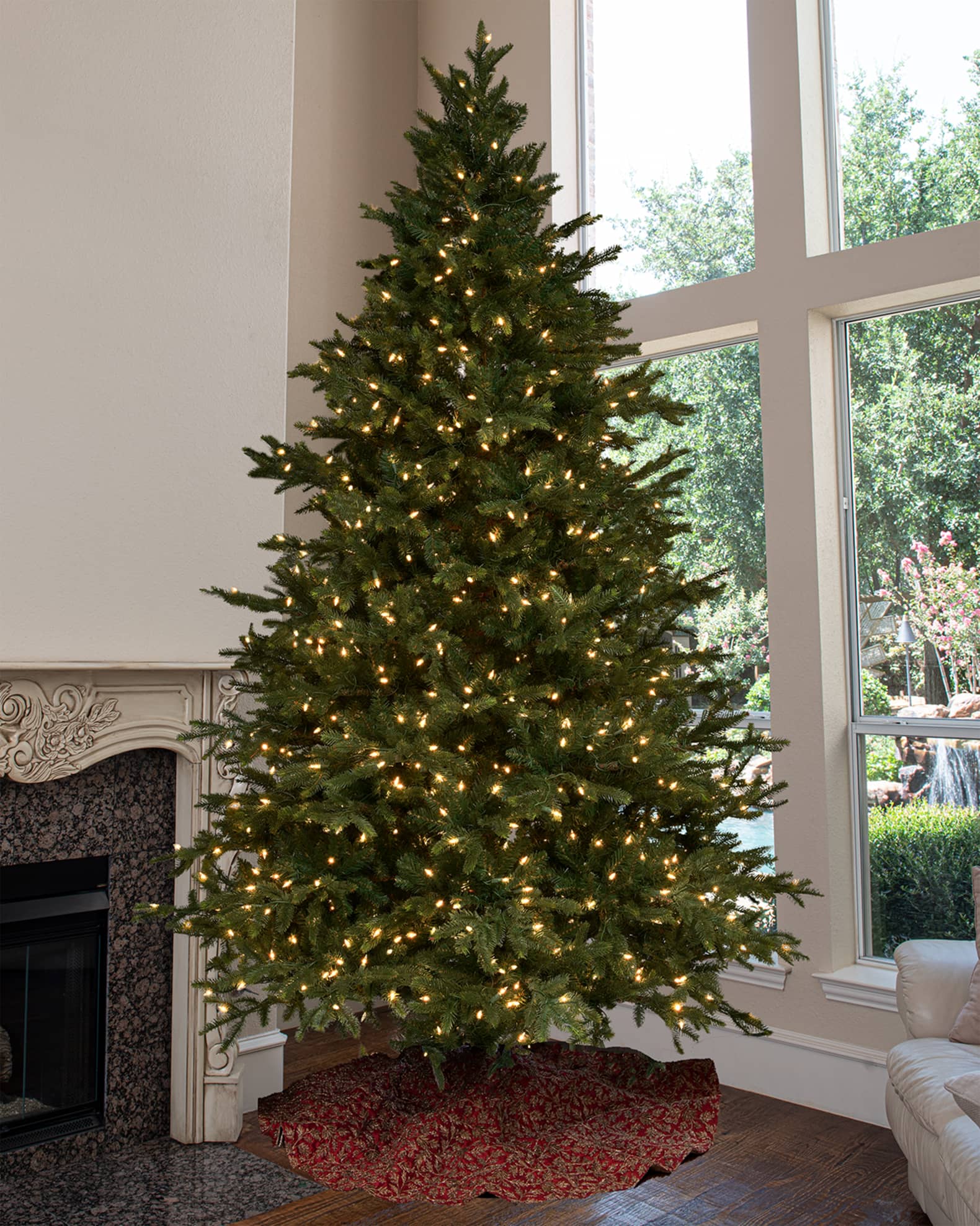 Neiman Marcus 7'6" Tiffany Fir Slim Deluxe Glow Christmas Tree | Neiman ...