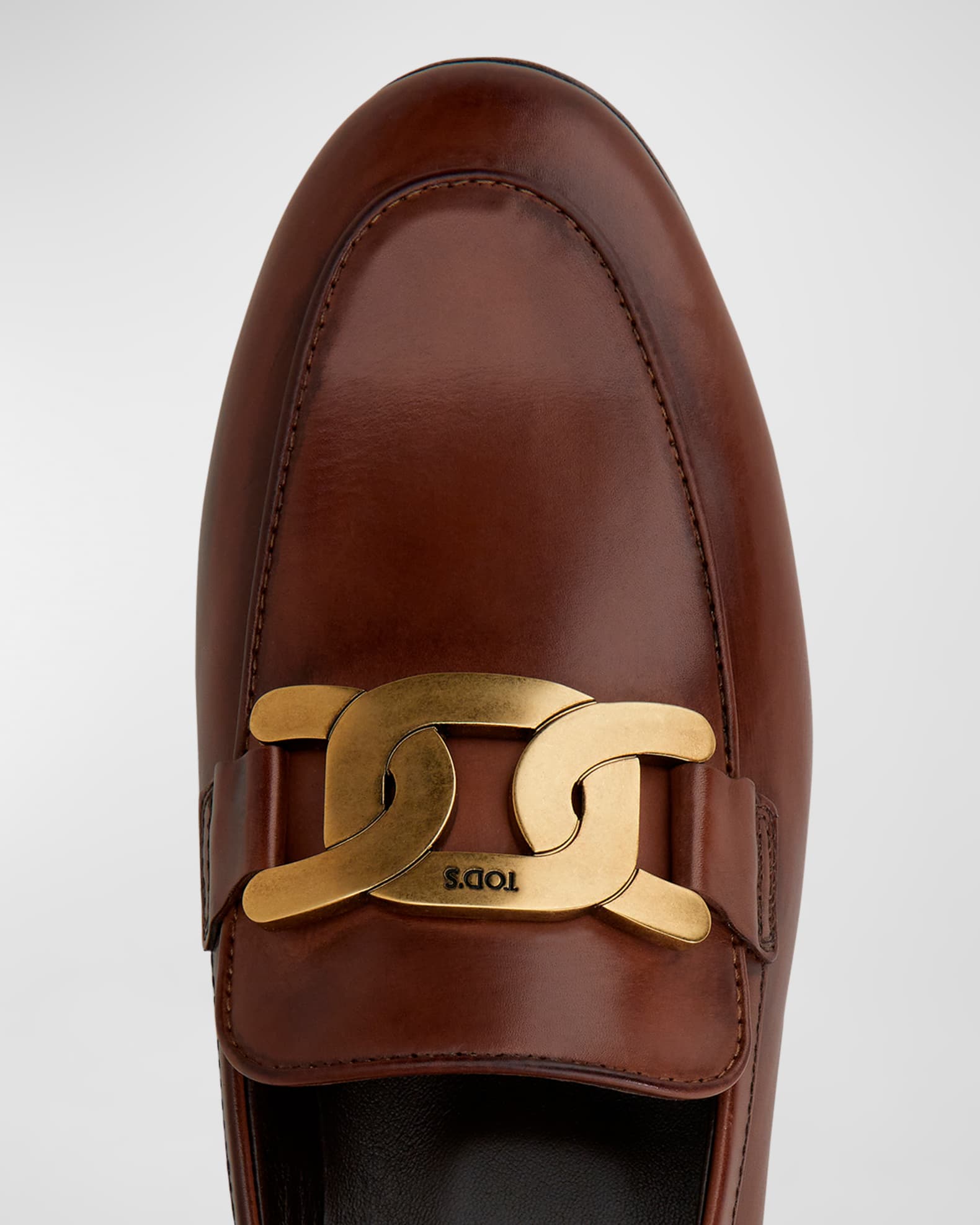 Tod's Leather Chain Slip-On Loafers | Neiman Marcus