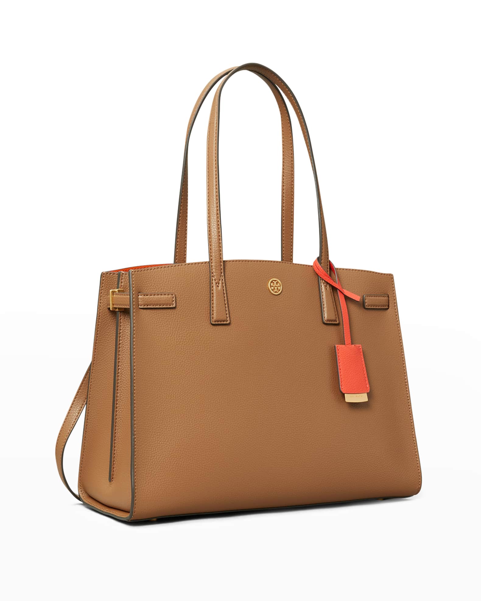 Tory Burch Walker Pebbled Triple-Compartment Satchel Bag | Neiman Marcus