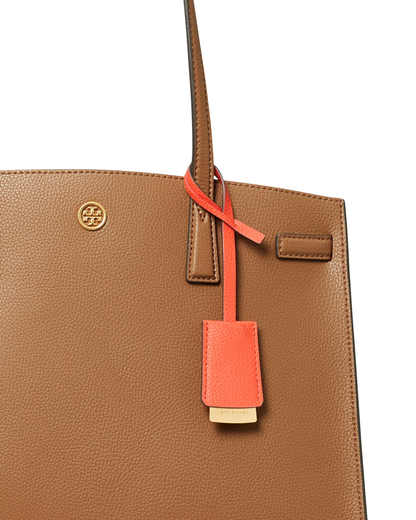 Tory Burch Walker Pebbled Triple-Compartment Satchel Bag | Neiman Marcus