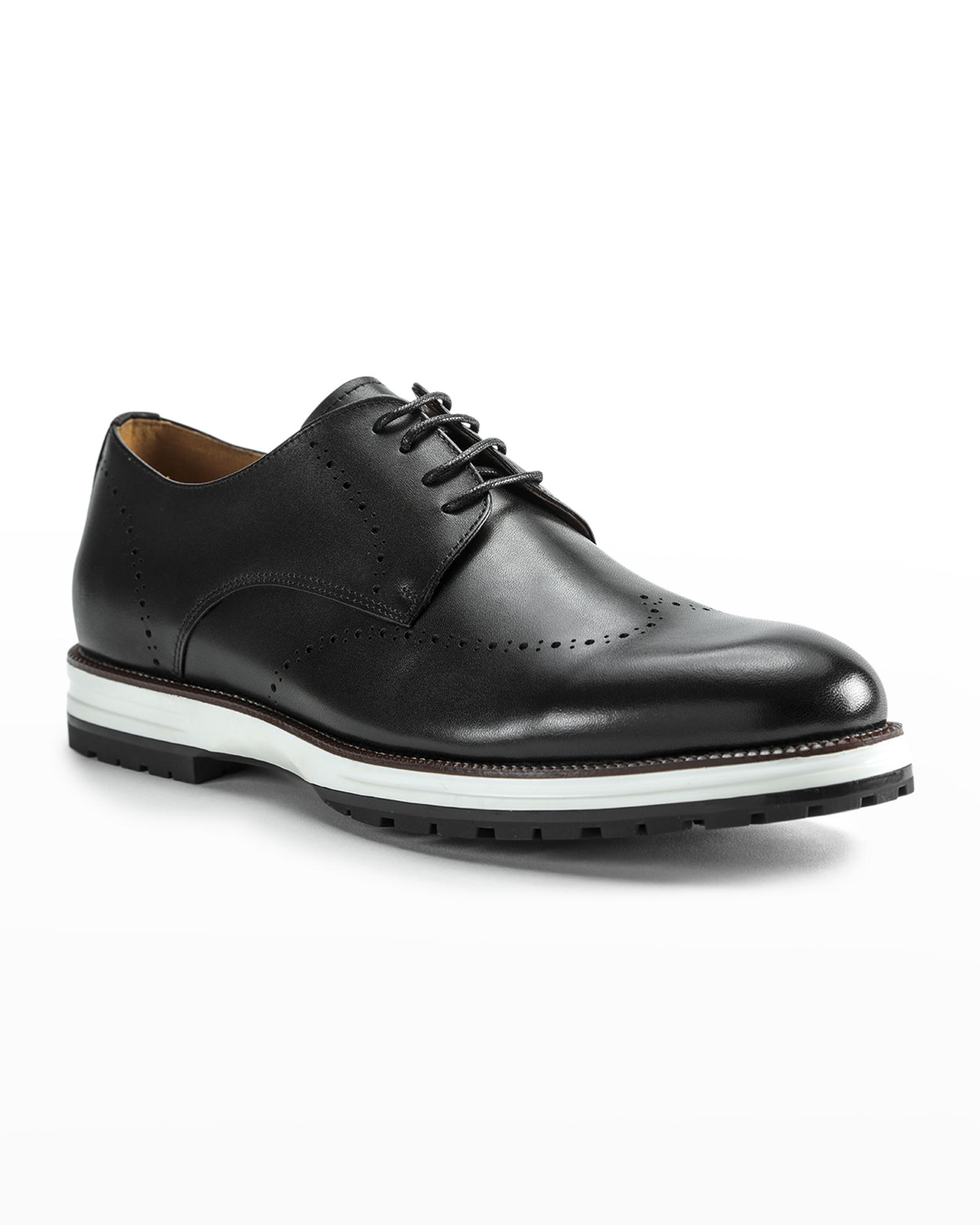 Ike Behar Men's Callum Hybrid Leather Wing-Tip Derby Shoes | Neiman Marcus