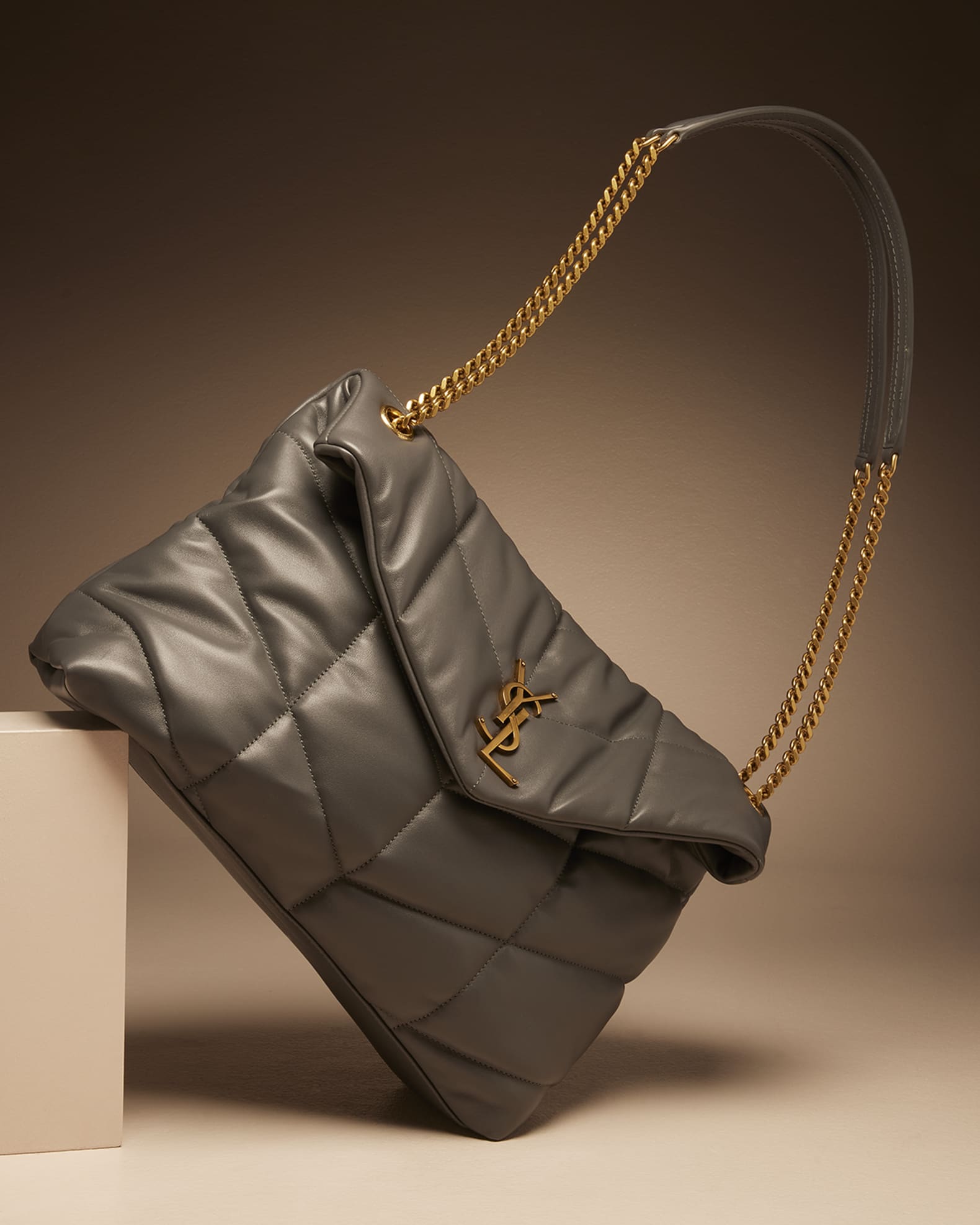 Saint Laurent Lou Puffer Medium YSL Shoulder Bag in Quilted Leather ...