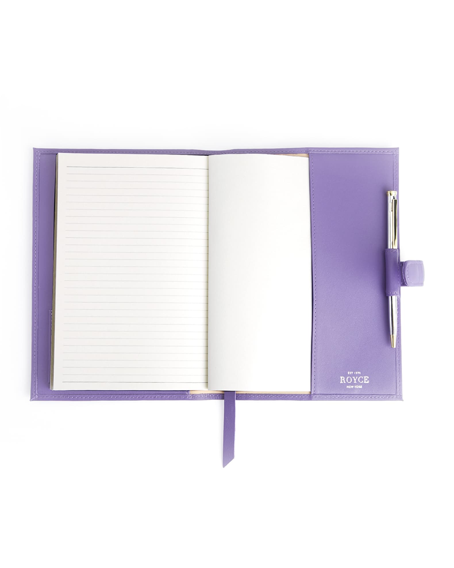 ROYCE New York Monogrammed Leather Executive Journal with Rollerball ...