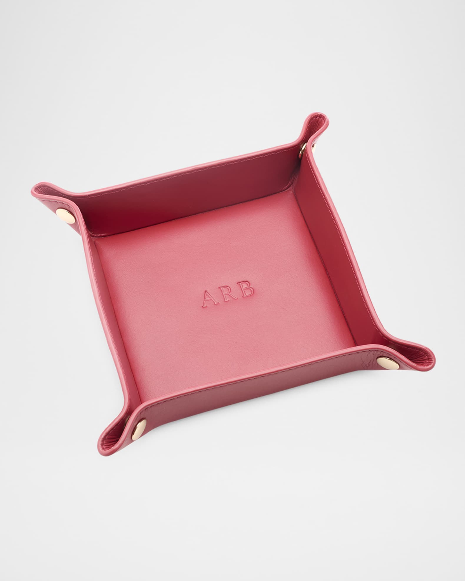 ROYCE New York Monogrammed Leather Catchall Valet Tray | Neiman Marcus