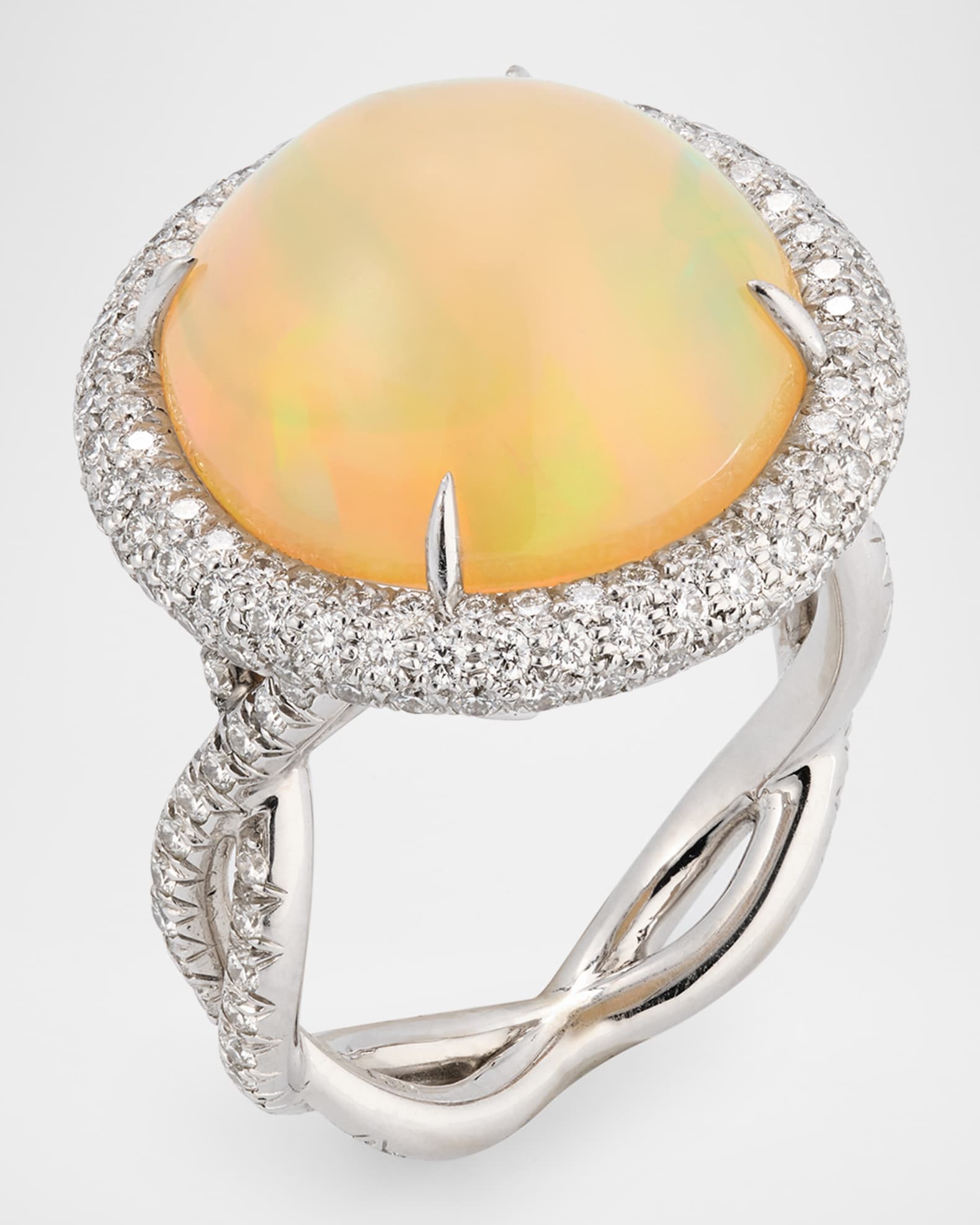 Robert Erich 18K White Gold Opal and Diamond Ring, Size 6 | Neiman Marcus