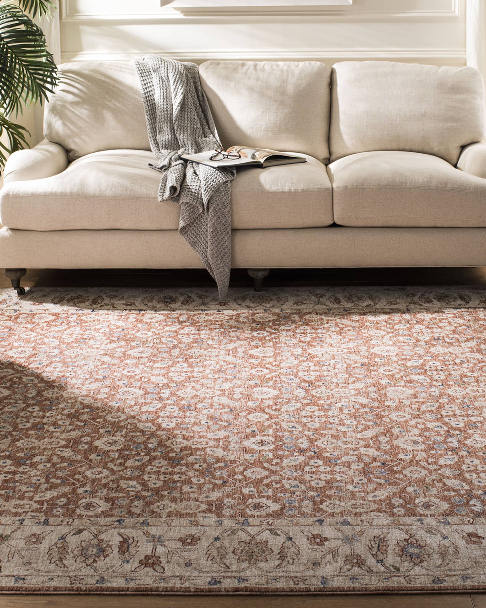 Helena Beige/Light Rust Power-Loomed Rug | Neiman Marcus