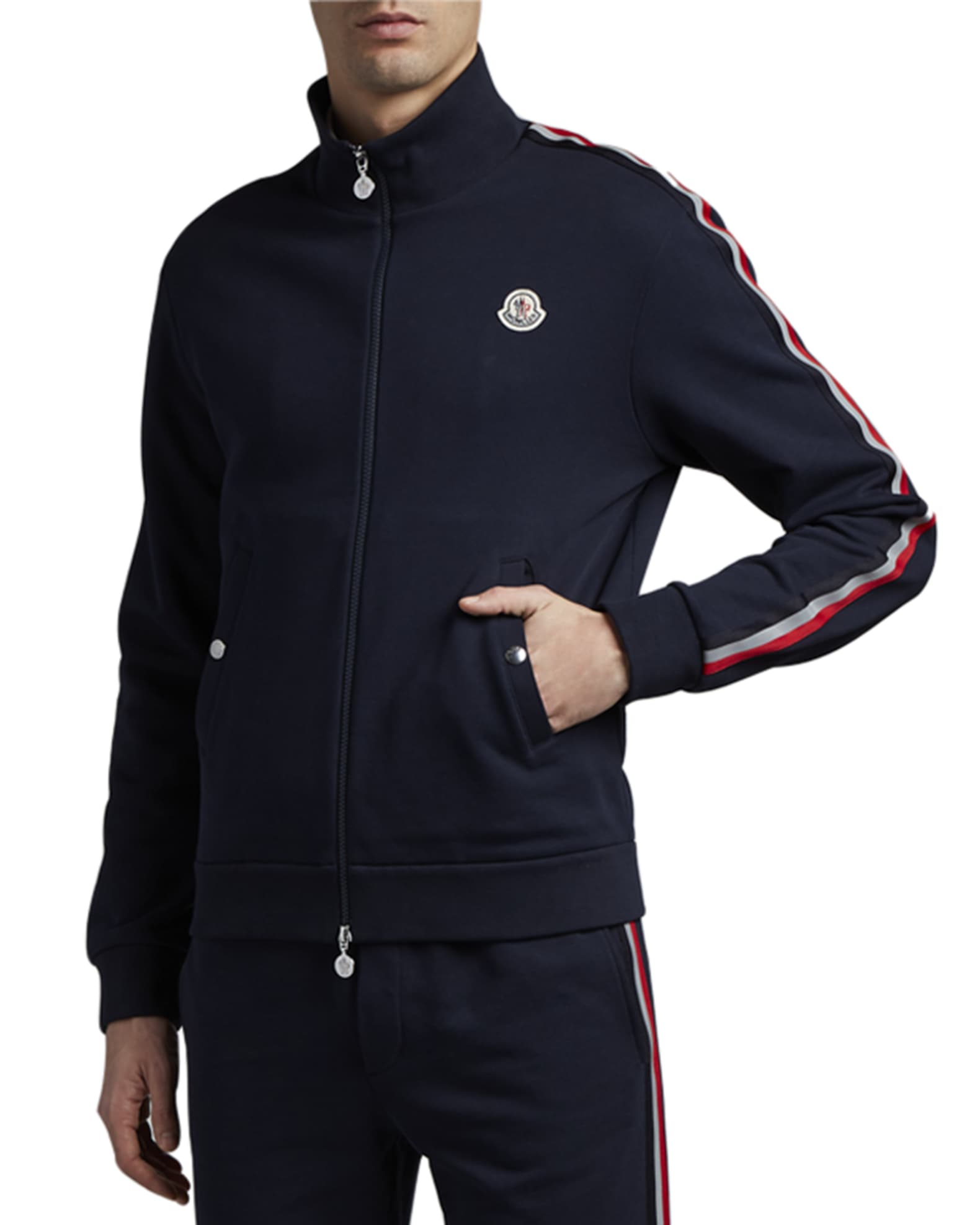 Moncler Men's Tricolor Track Jacket | Neiman Marcus
