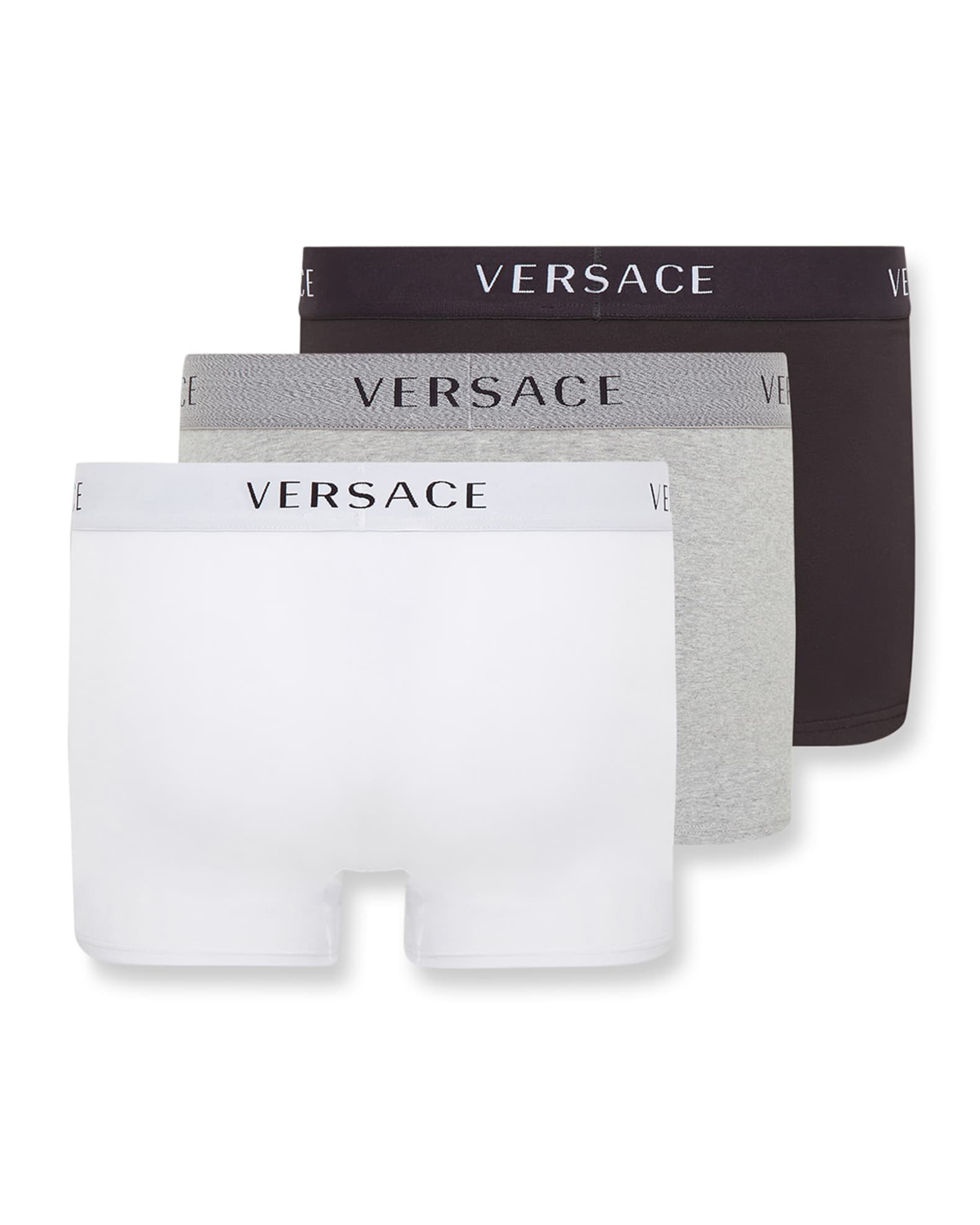 Versace Men's 3-Pack Solid Logo Boxer Briefs | Neiman Marcus