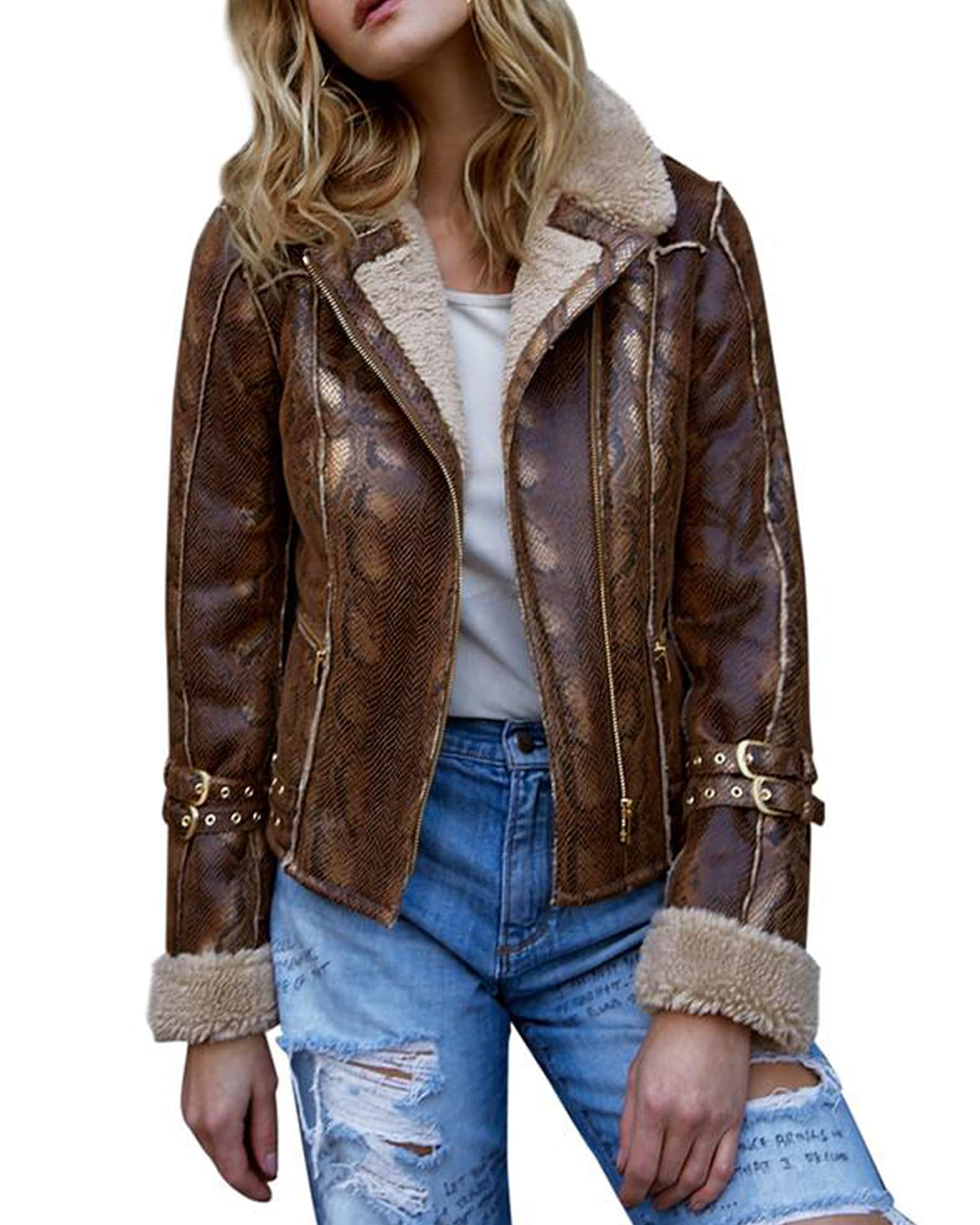 AS by DF Python-Print Faux Shearling Jacket | Neiman Marcus