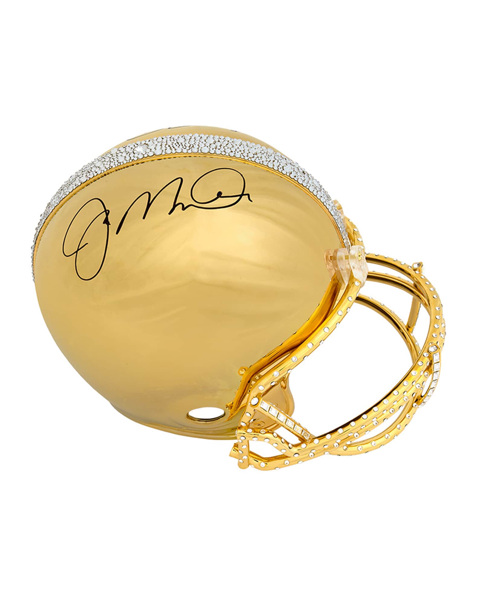 Crystamas Joe Montana %26 Jerry Rice 24k Gold Helmet with Signatures ...