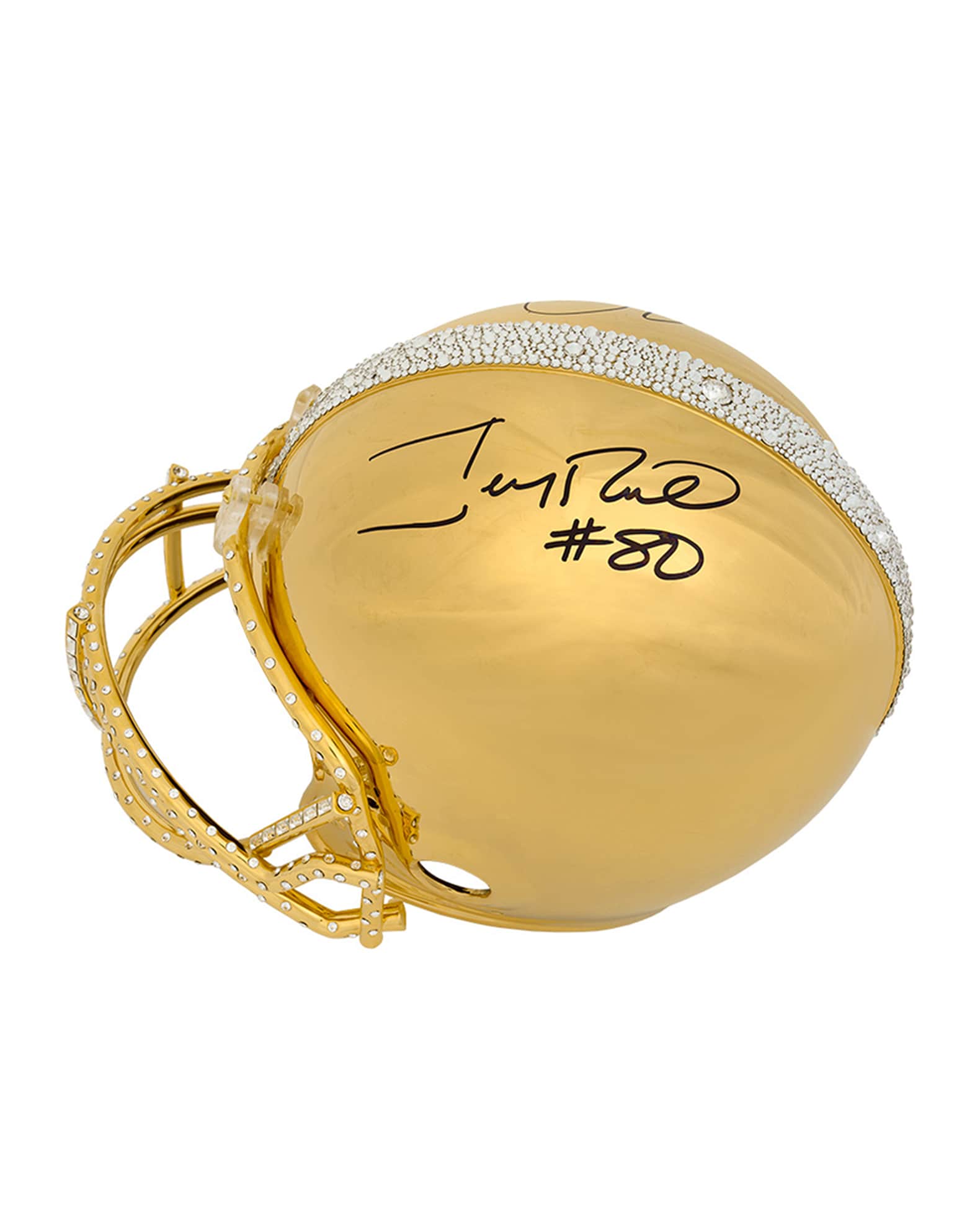 Crystamas Joe Montana %26 Jerry Rice 24k Gold Helmet with Signatures ...