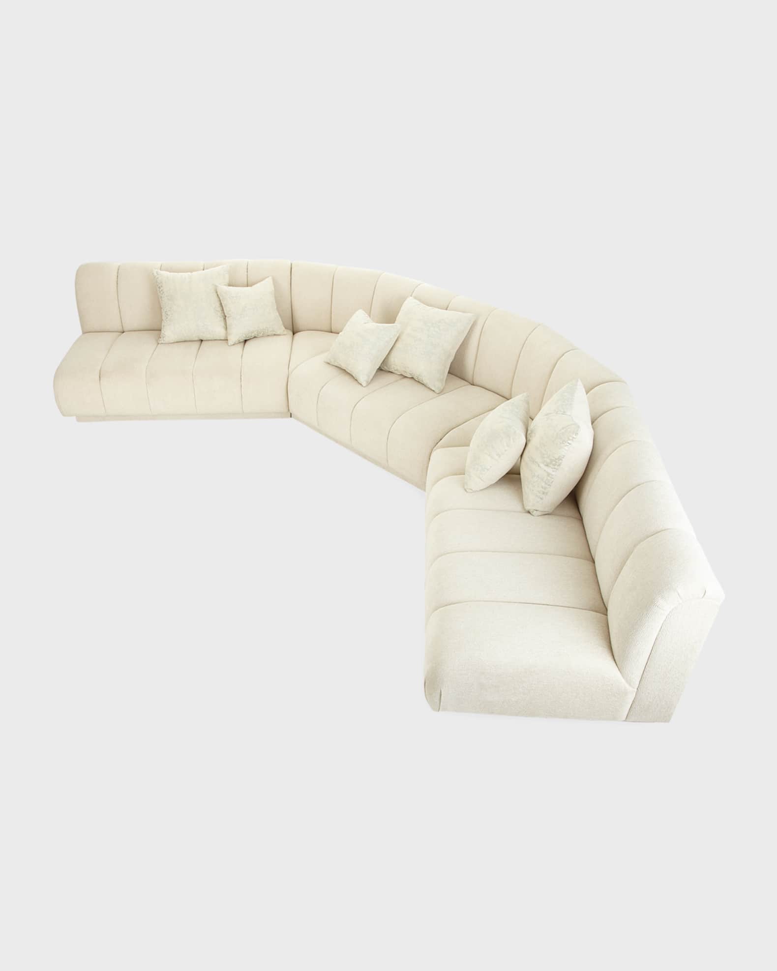 Haute House Malia Channel-Tufted Sectional Sofa | Neiman Marcus